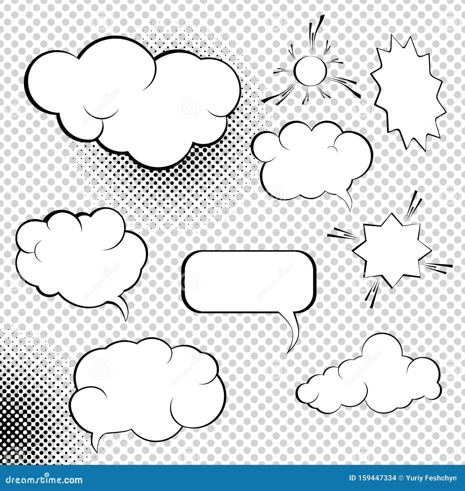 Comic Bubbles Collection. Speesh Design Elements Set Stock Illustration ...