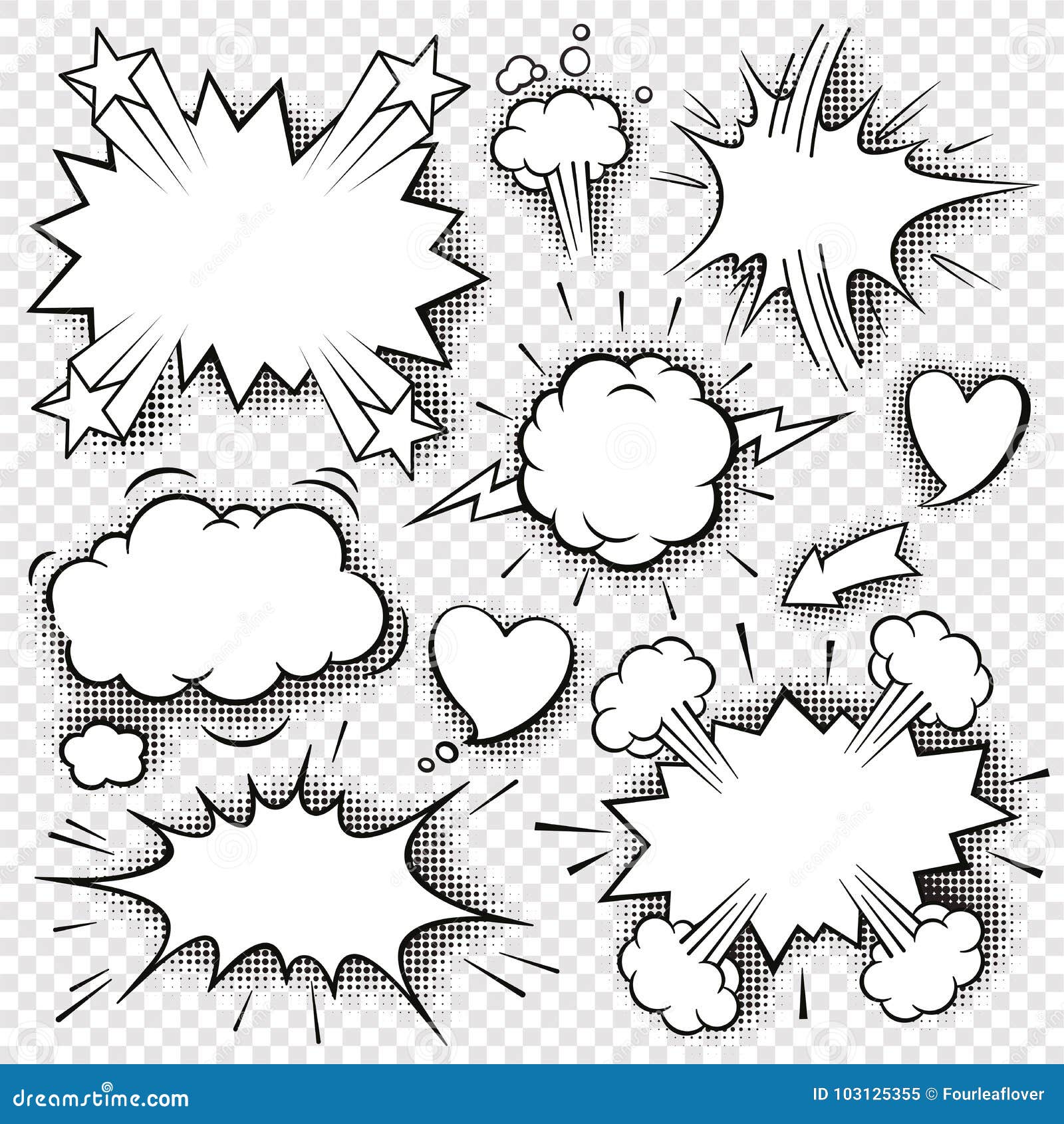 Set Of Comic Bubbles And Elements Cartoon Vector | CartoonDealer.com ...