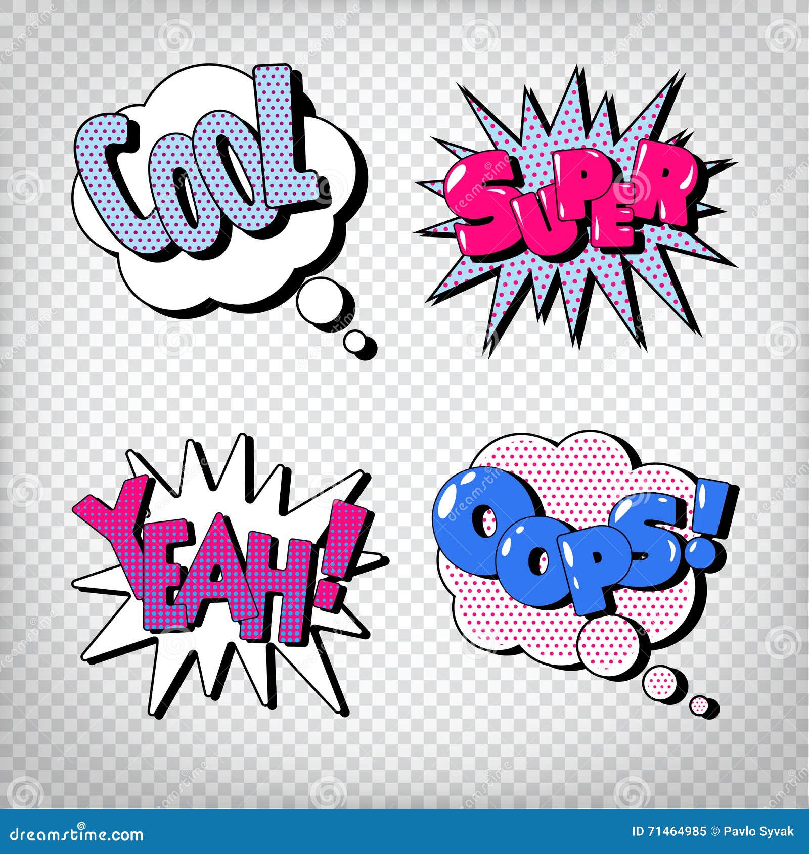 Comic Bubbles with Expressions. Pop Art Bubbles Stock Vector ...