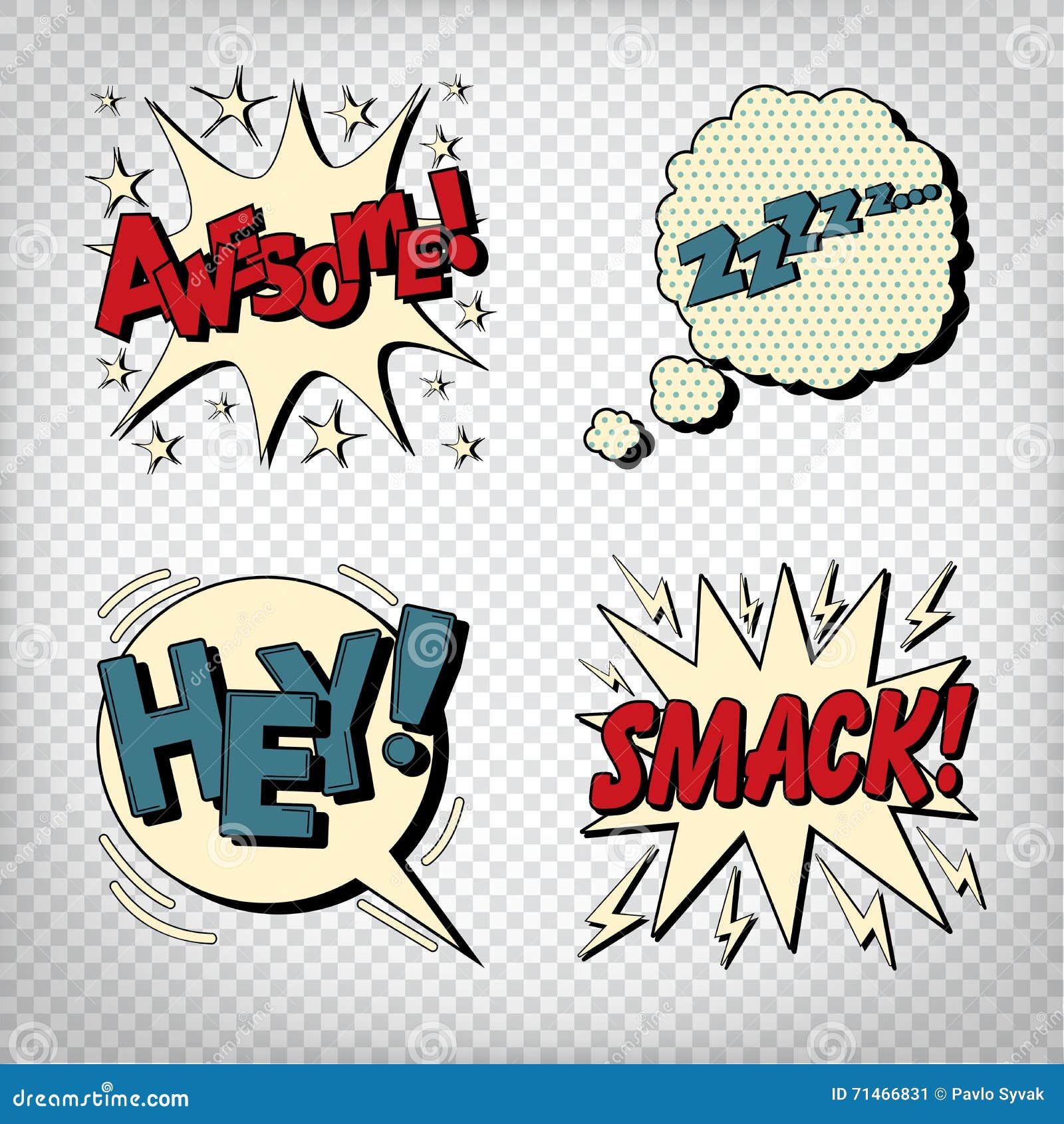 Comic Bubbles with Expressions. Pop Art Bubbles Stock Vector ...