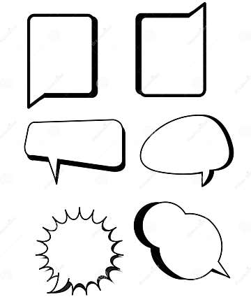 Comic Bubbles Text Boxes Set with Blank Speech Box Vector Stock Vector ...
