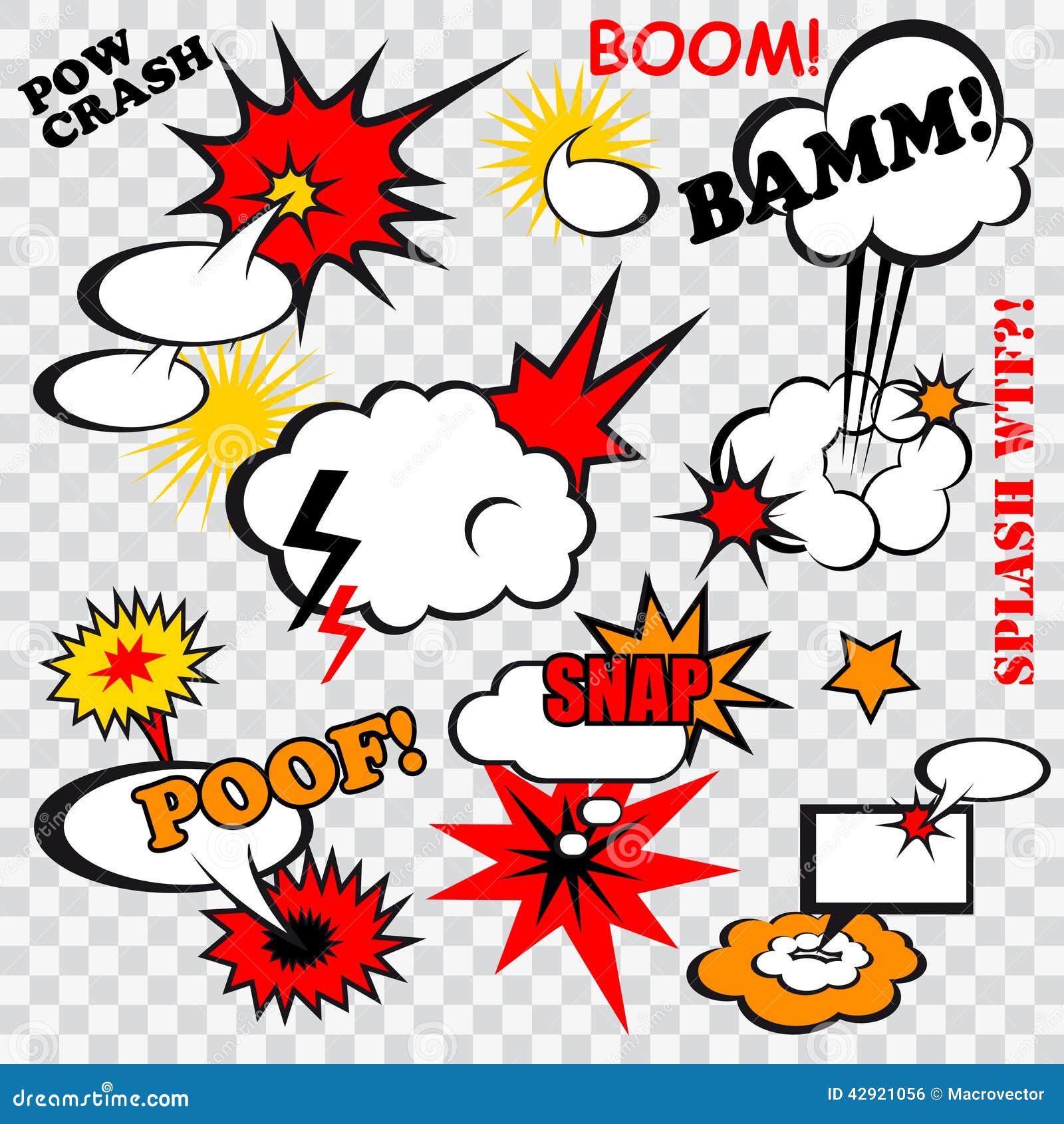 Comic bubles stock vector. Illustration of color, orange - 42921056