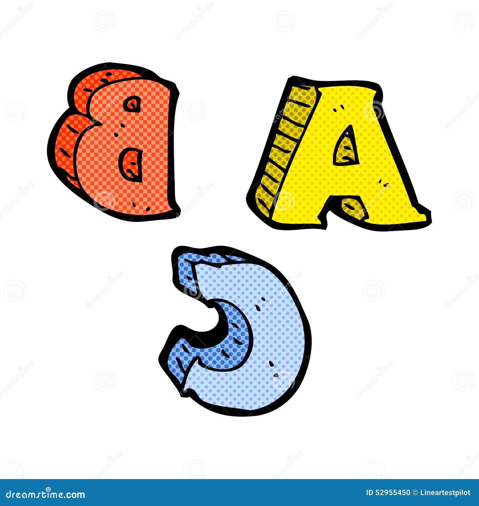 Comic cartoon ABC letters stock illustration. Illustration of style ...