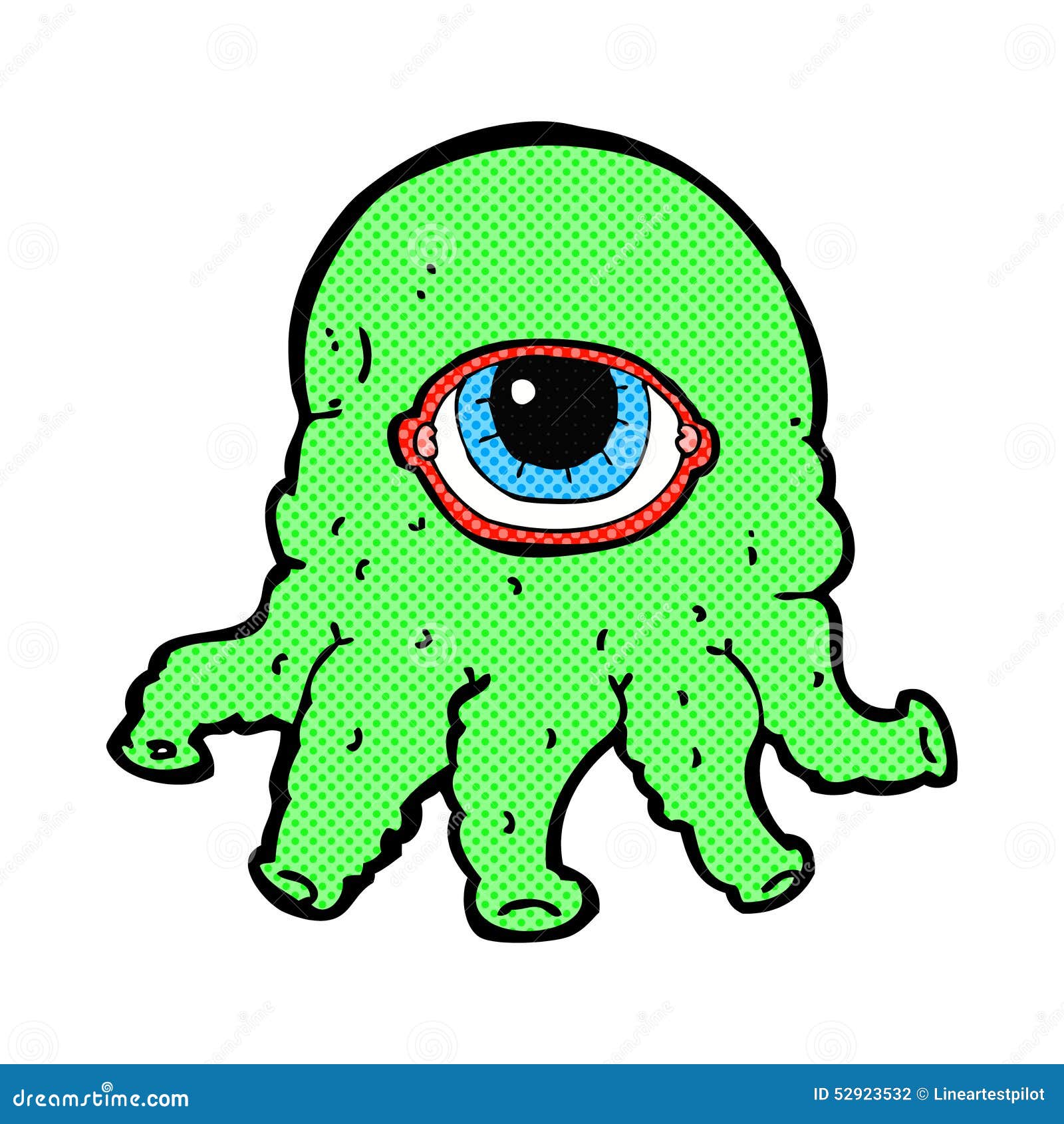 Comic cartoon alien head stock illustration. Illustration of drawn ...