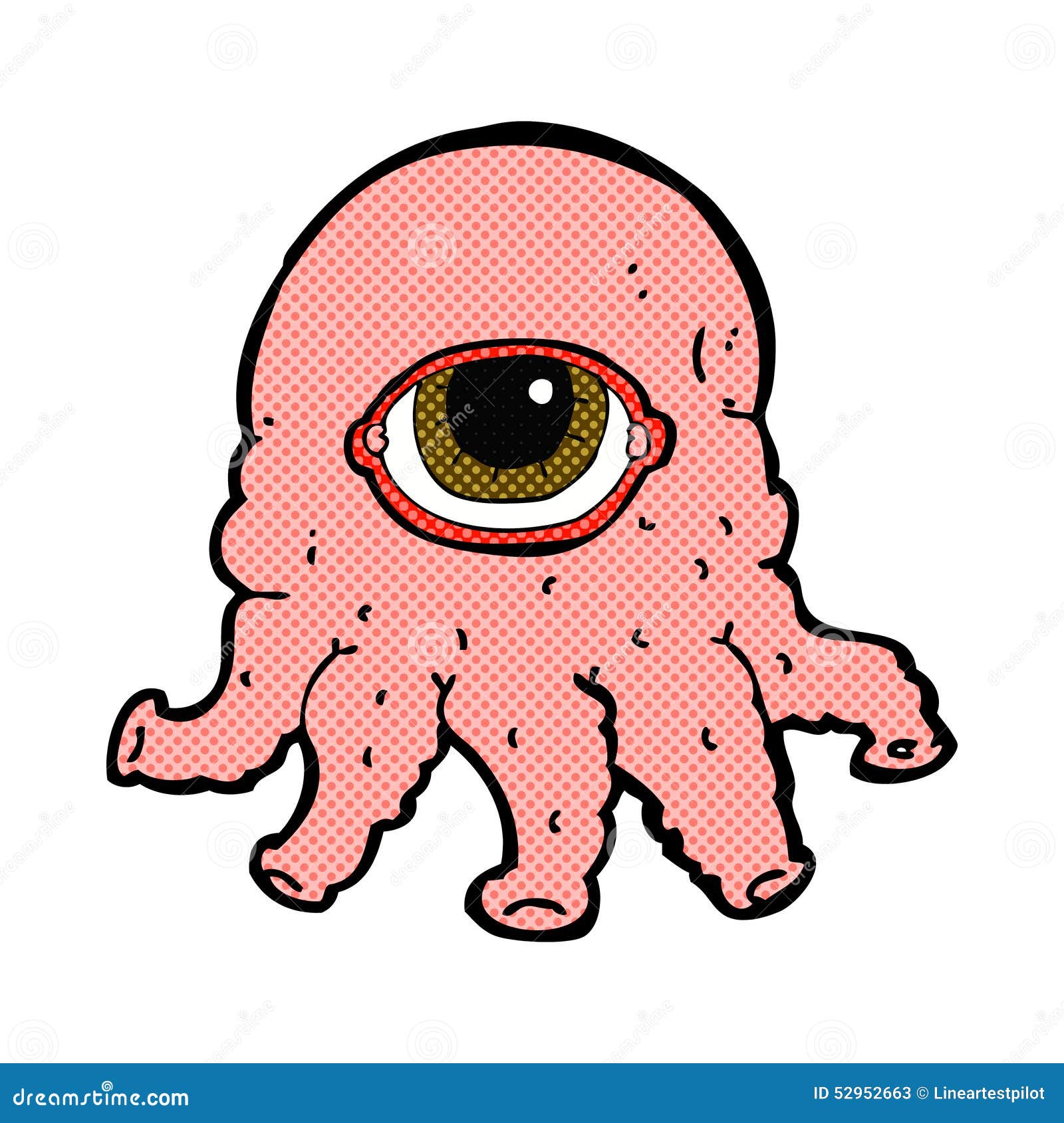 Comic cartoon alien head stock illustration. Illustration of drawn ...