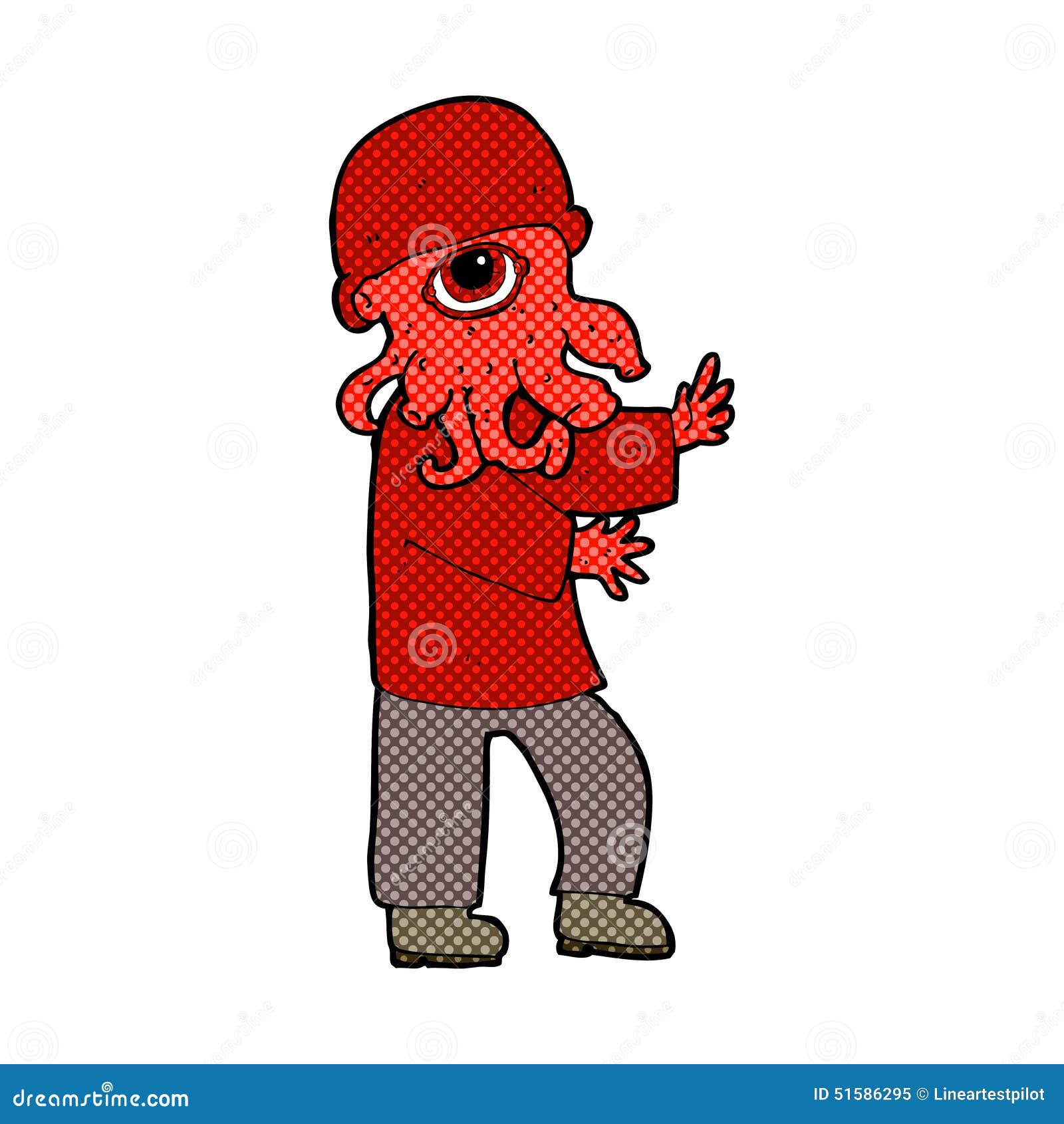 Comic cartoon alien man stock illustration. Illustration of cheerful ...