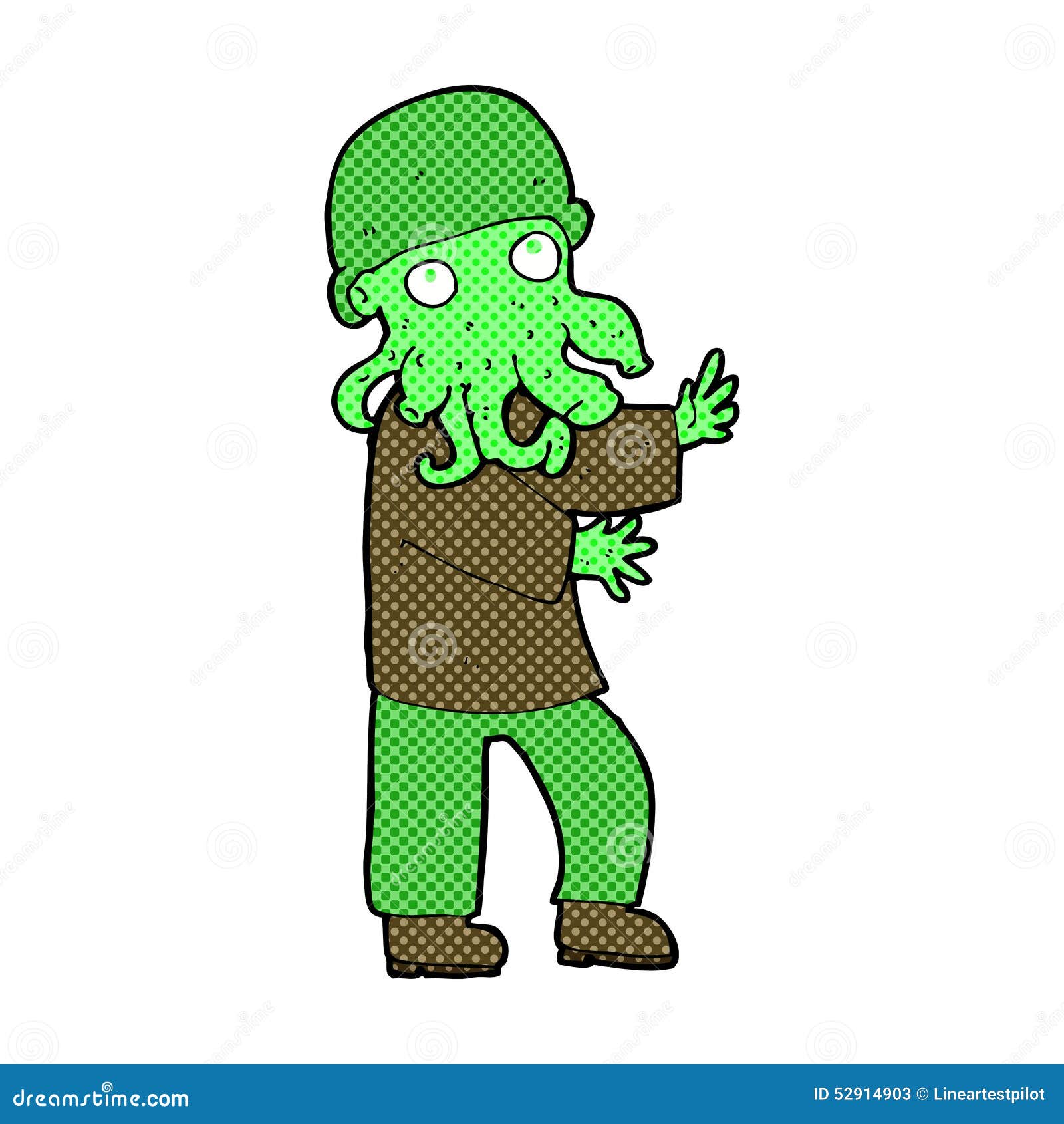 Comic cartoon alien man stock illustration. Illustration of retro ...