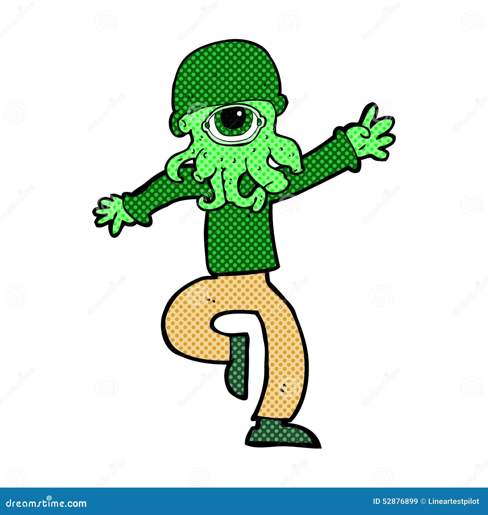 Comic Cartoon Alien Monster Man Stock Illustration - Illustration of ...