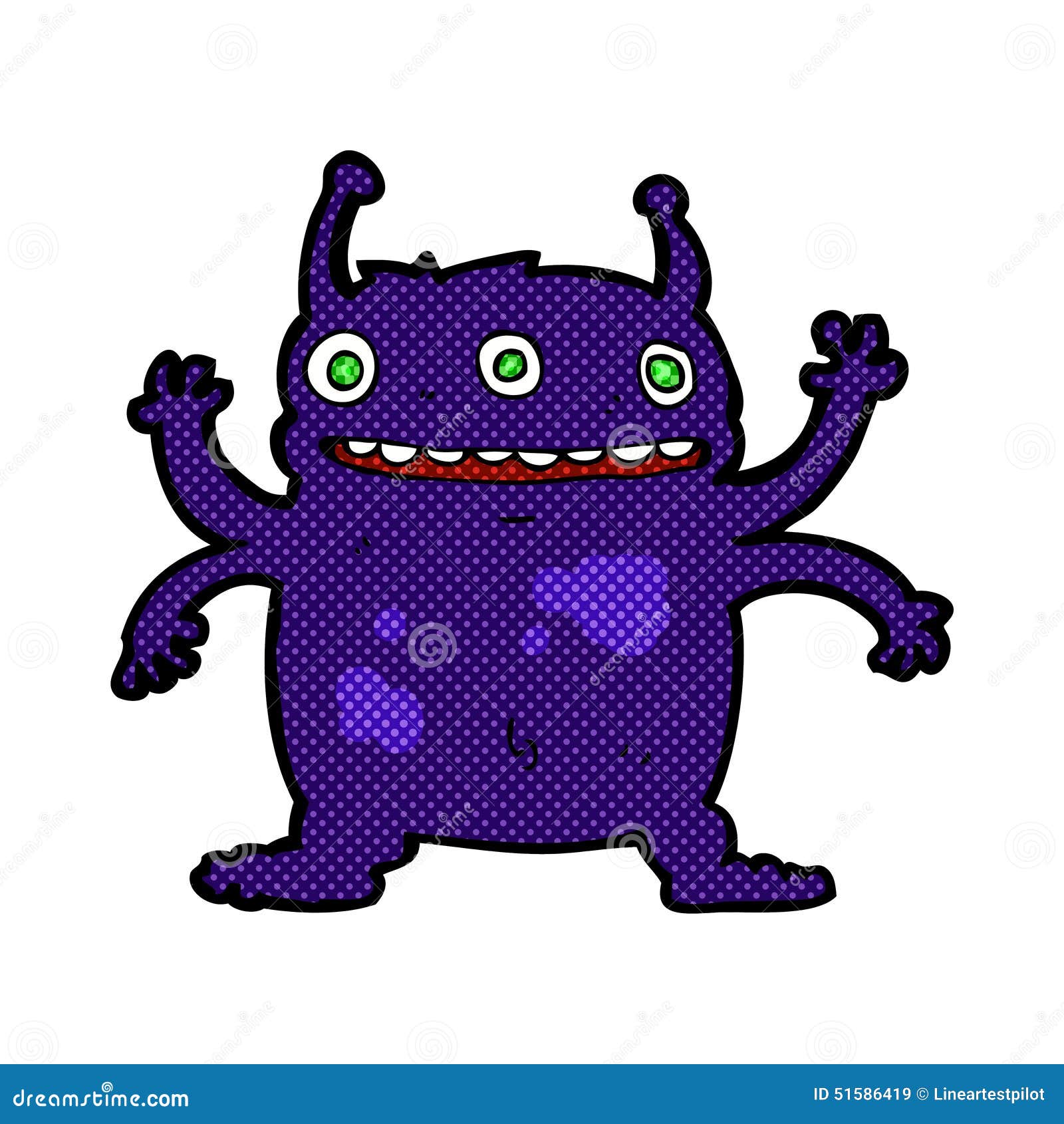 Comic Cartoon Alien Monster Stock Illustration - Illustration of ...