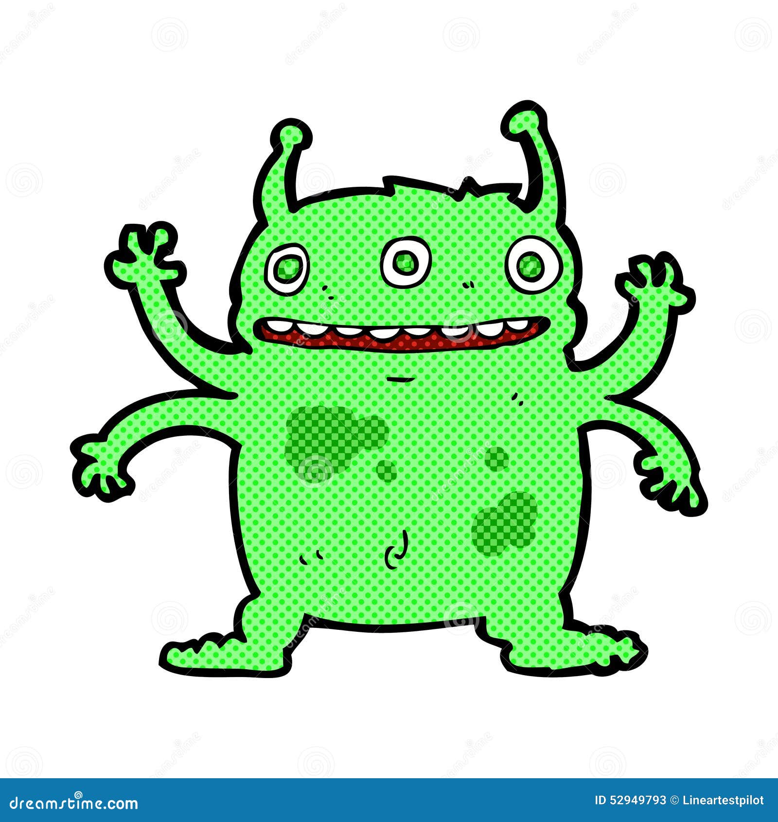 Comic Cartoon Alien Monster Stock Illustration - Illustration of print ...