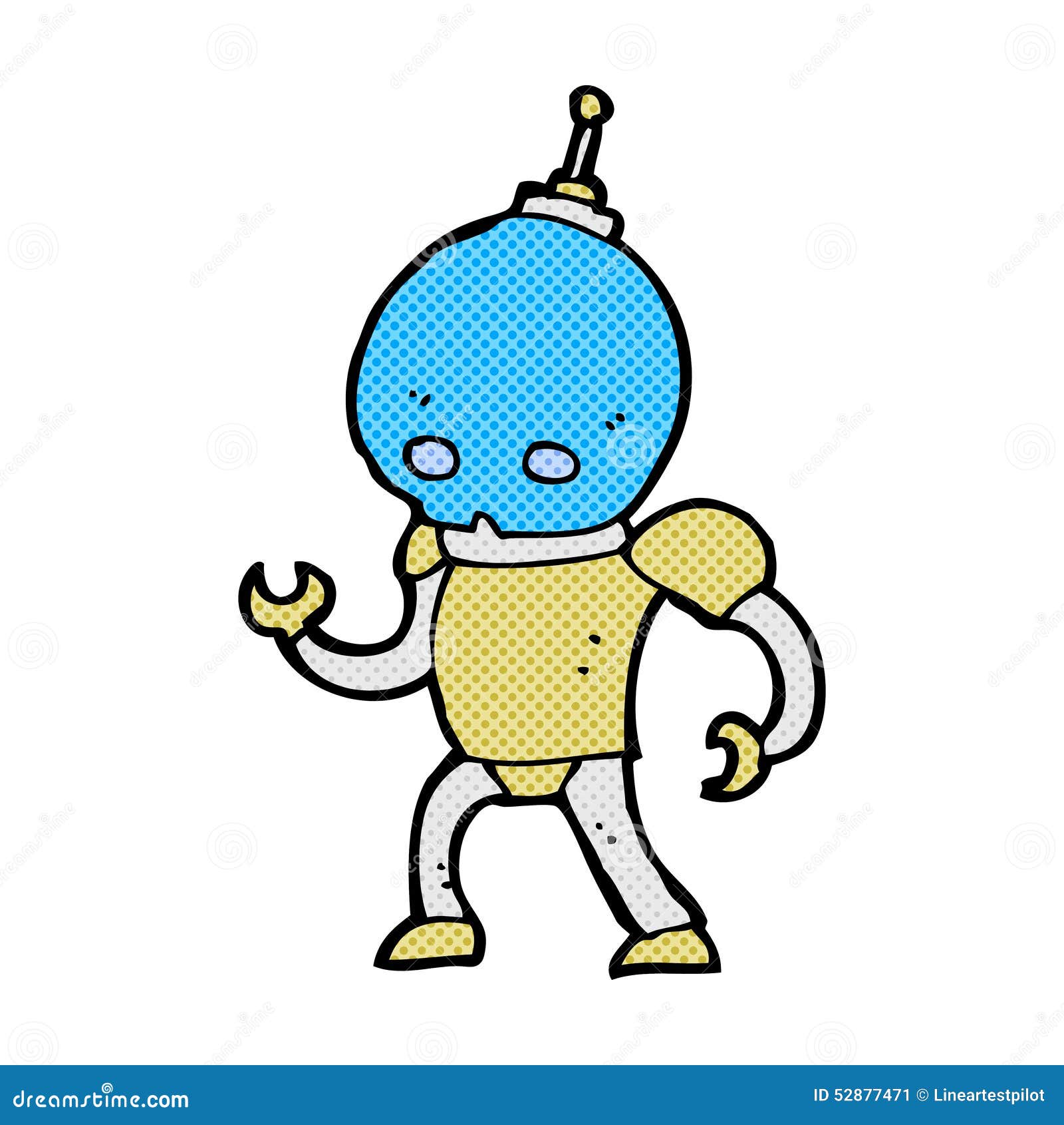 Comic cartoon alien robot stock illustration. Illustration of comic ...