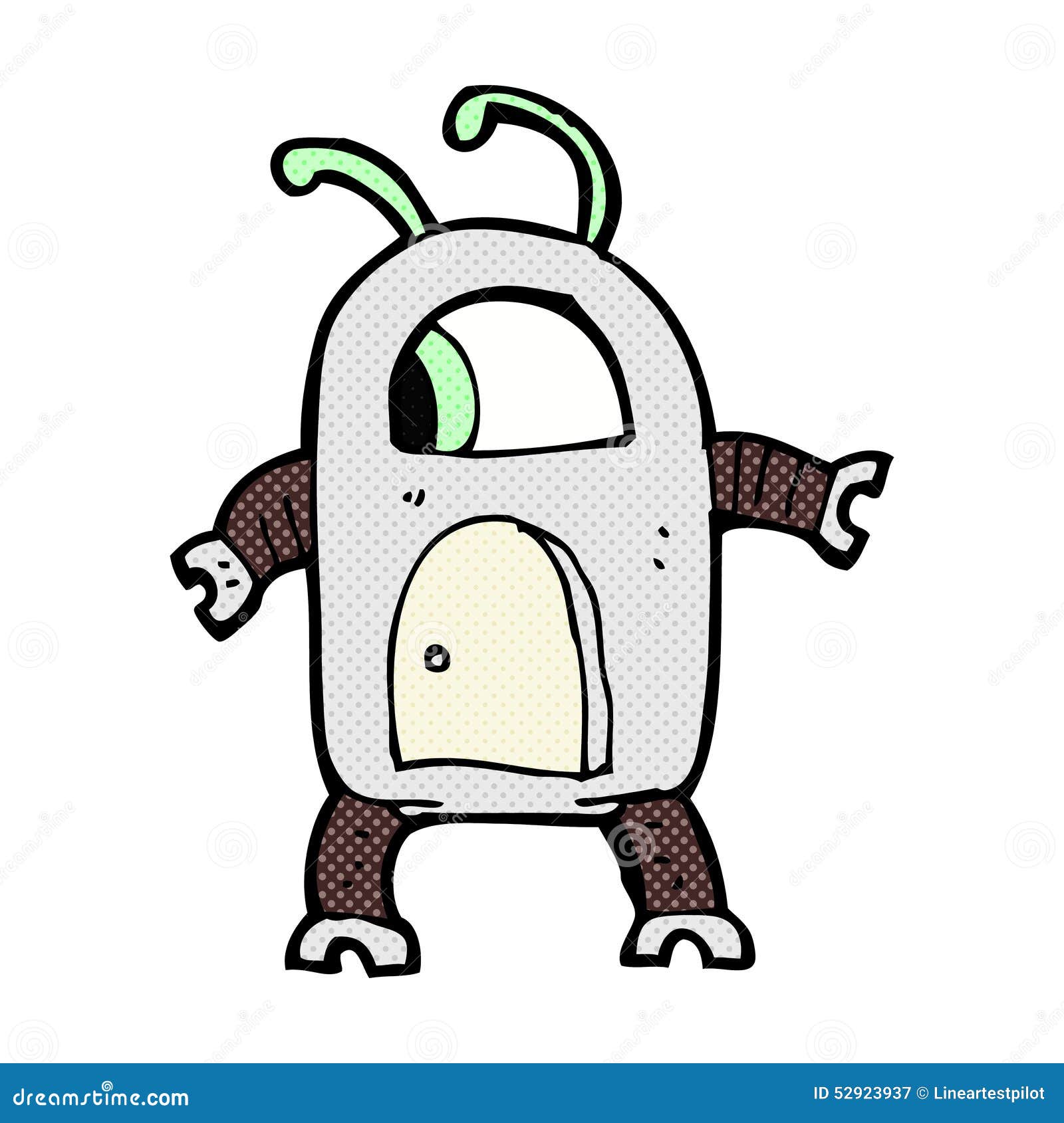 Alien Robot Warrior In Metropolis Cartoon Vector | CartoonDealer.com ...