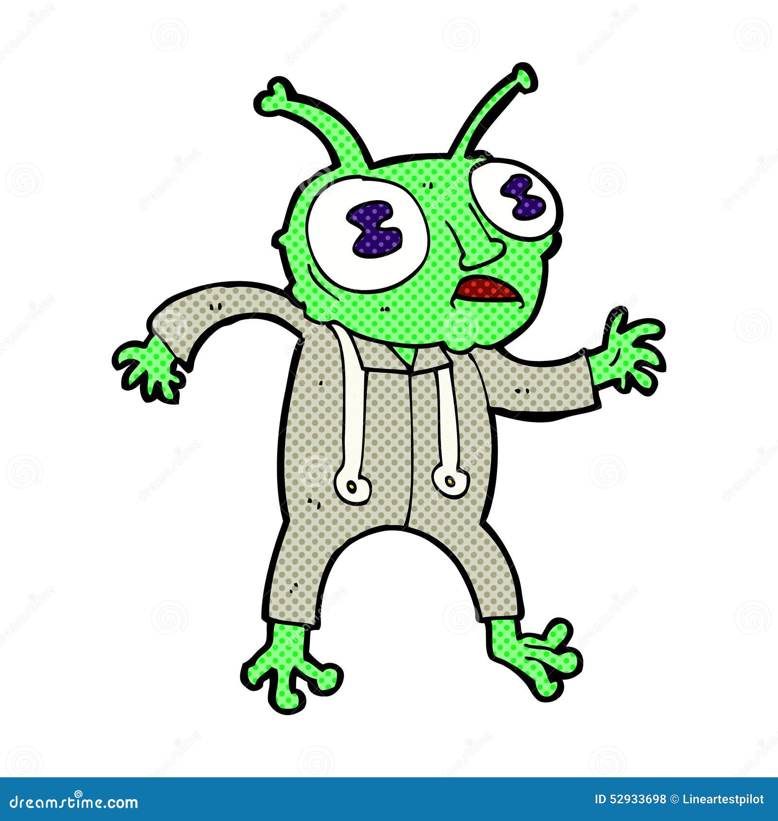 Comic Cartoon Alien Spaceman Stock Illustration - Illustration of ...