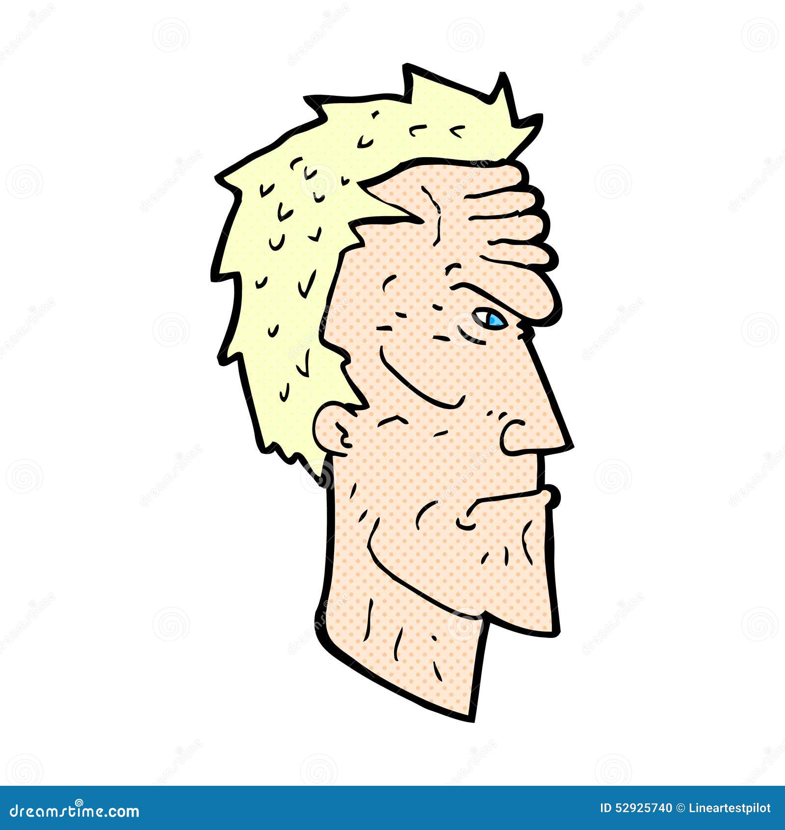 Comic cartoon angry face stock illustration. Illustration of profile ...