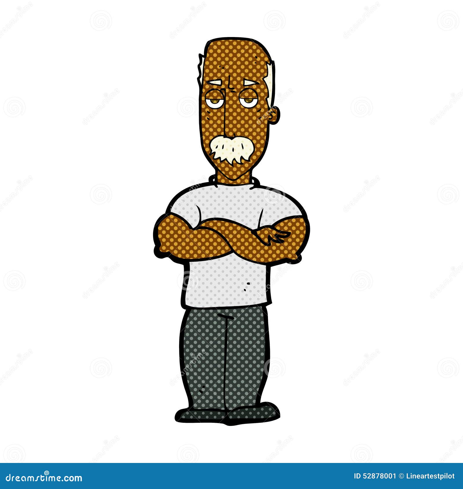 Comic Cartoon Angry Man with Mustache Stock Illustration - Illustration ...