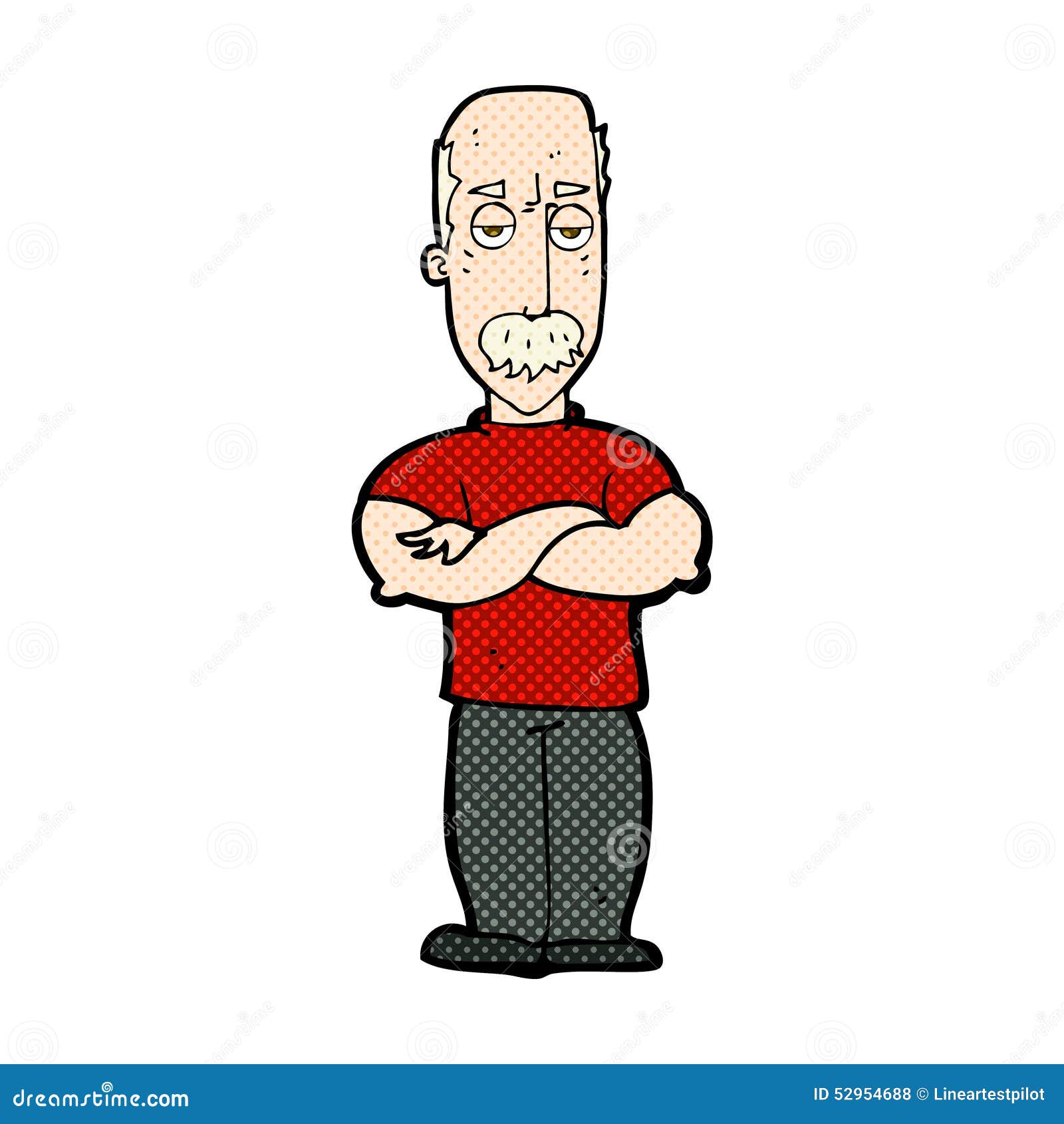 Comic Cartoon Angry Man with Mustache Stock Illustration - Illustration ...