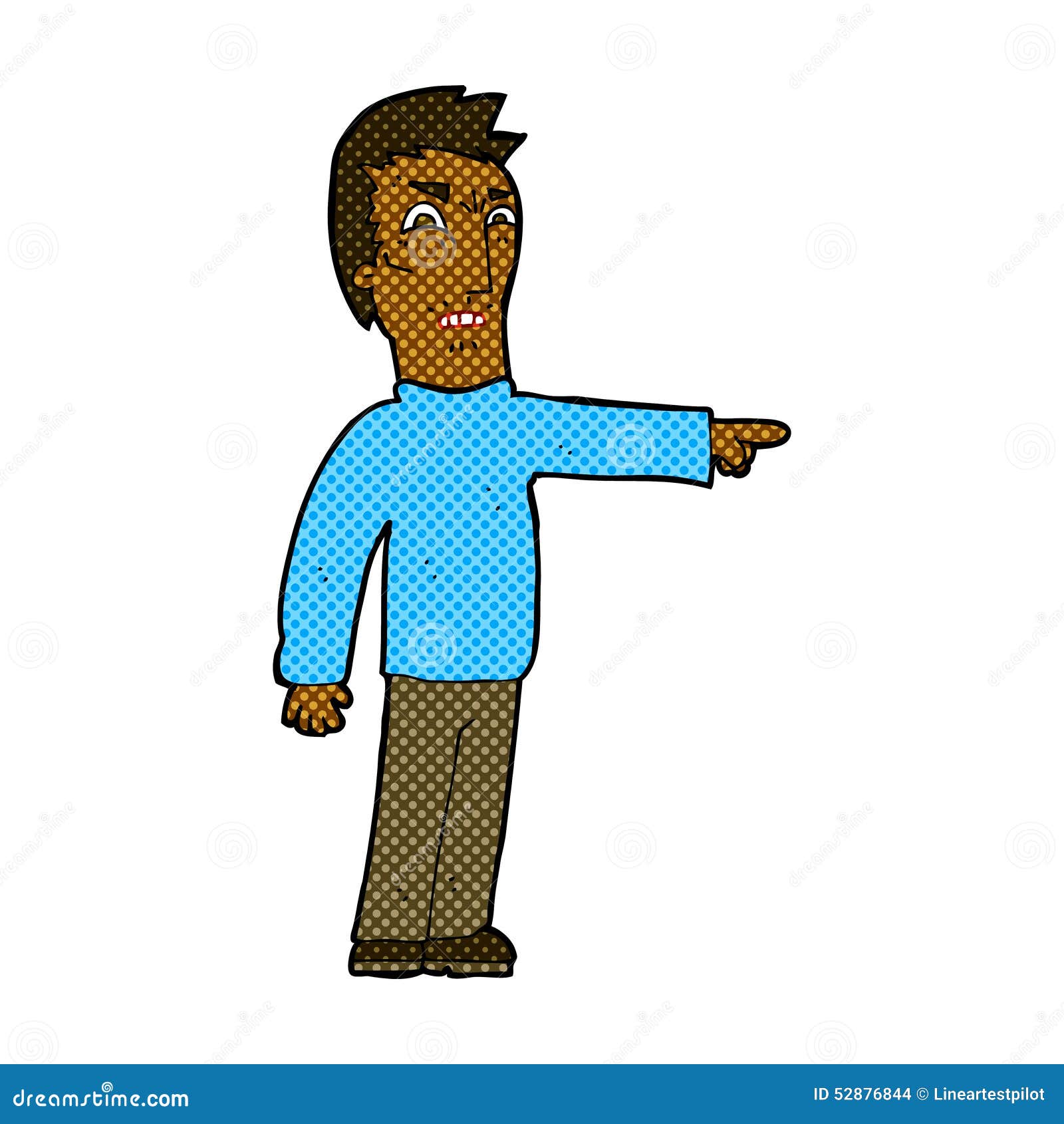 Comic Cartoon Angry Man Pointing Stock Illustration - Illustration of ...