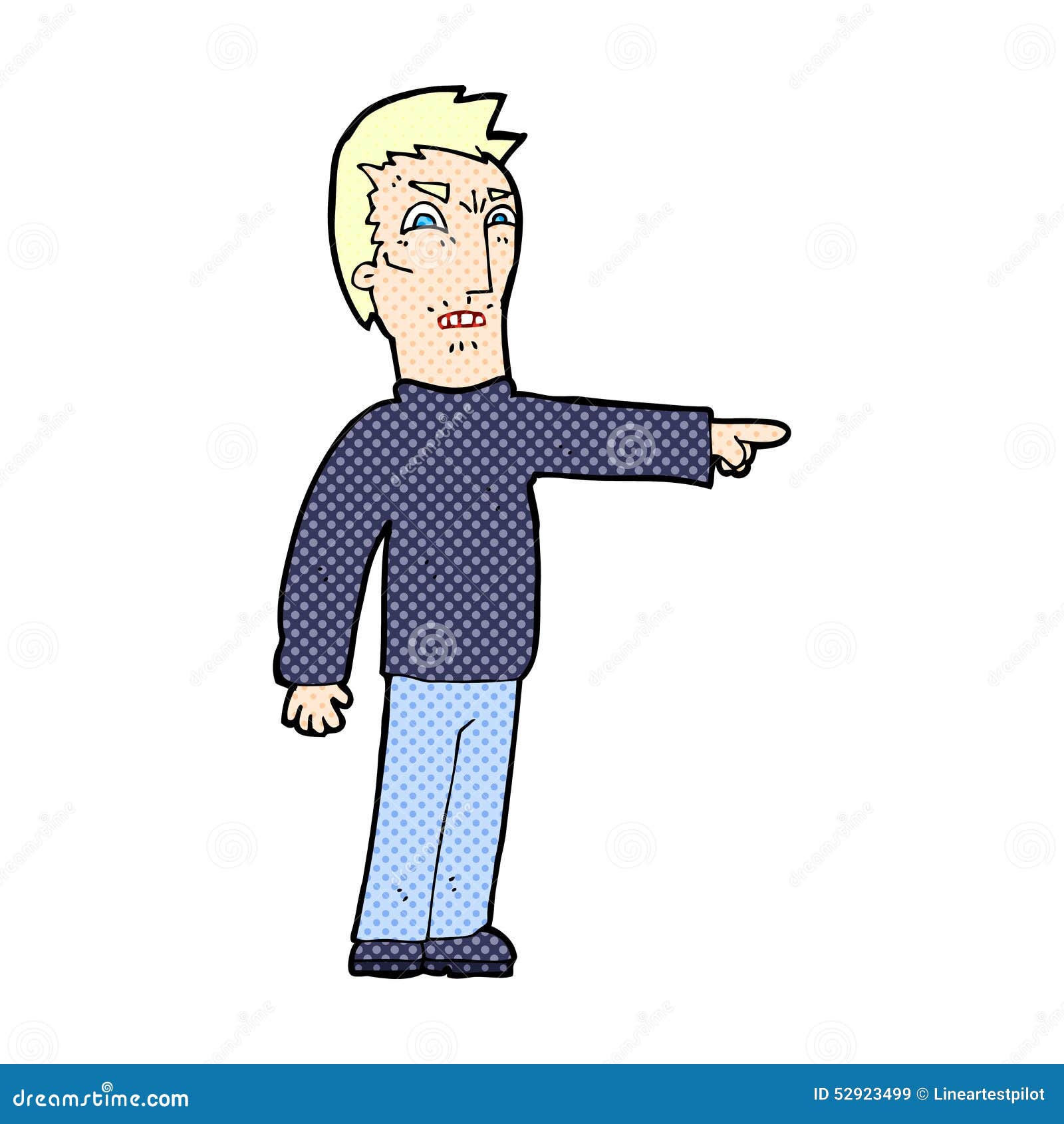 Comic Cartoon Angry Man Pointing Stock Illustration - Illustration of ...