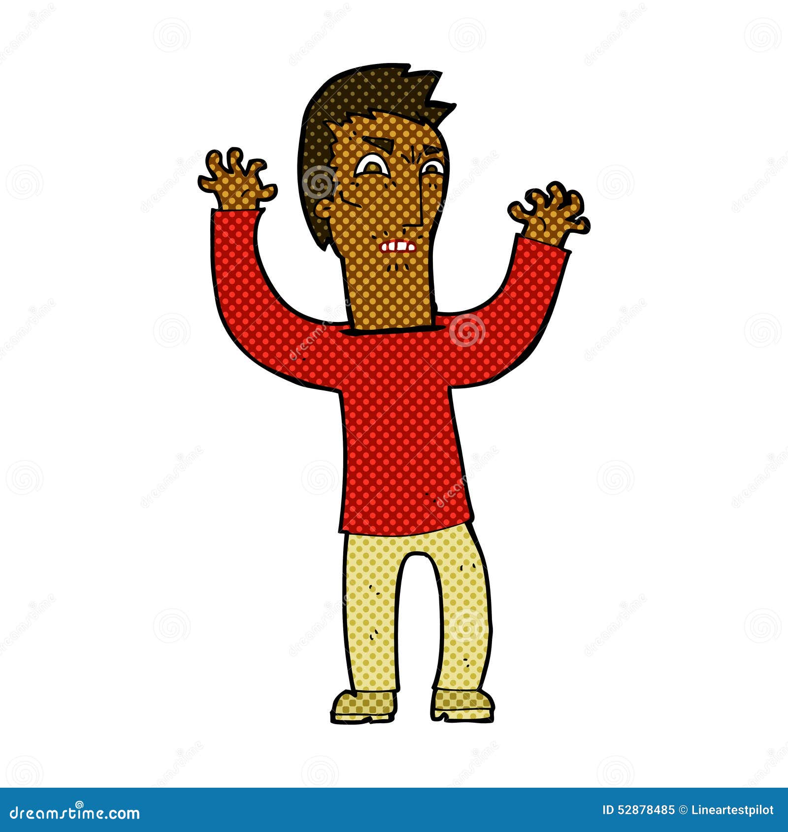 Comic cartoon angry man stock illustration. Illustration of male - 52878485