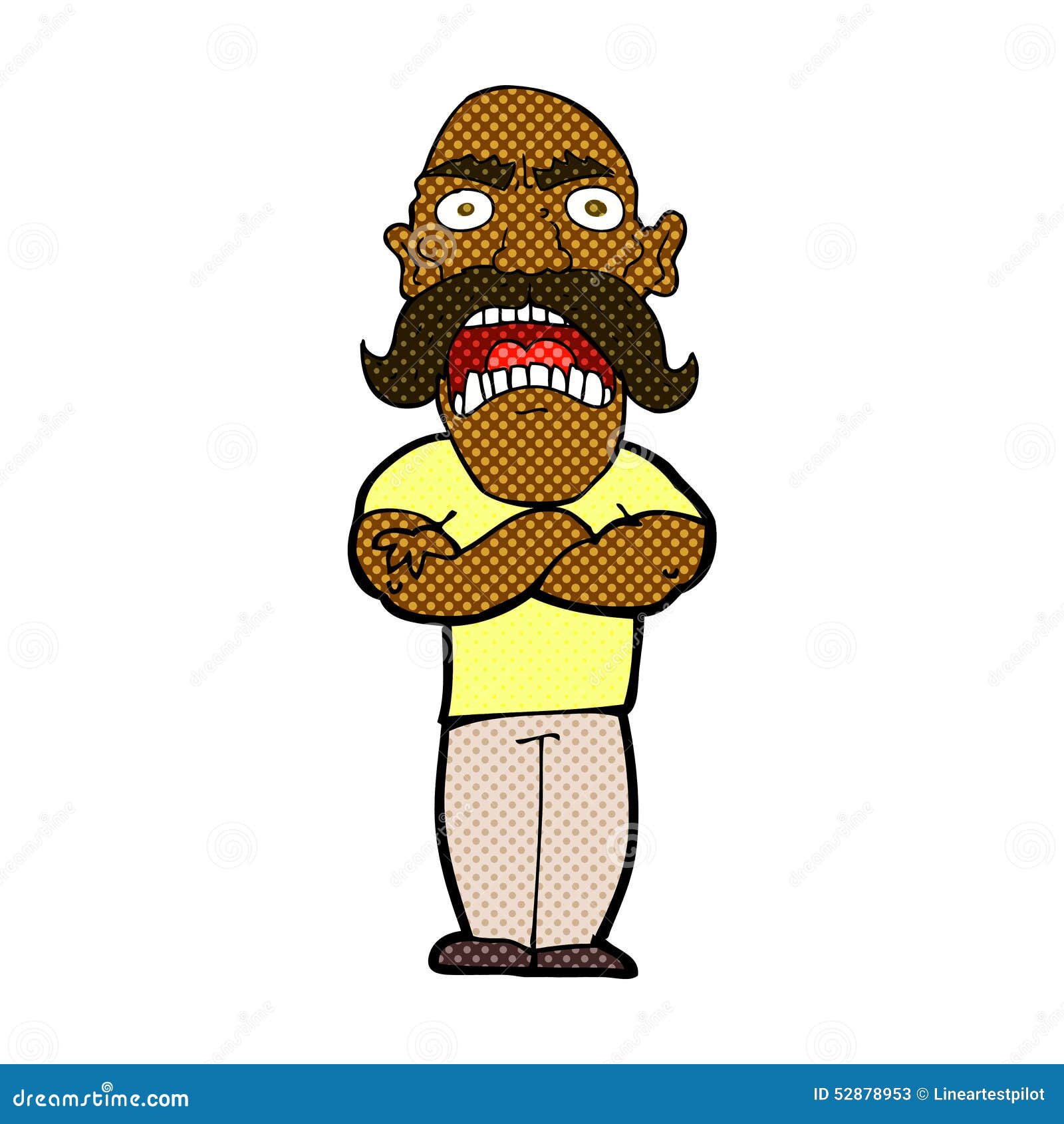Comic cartoon angry man stock illustration. Illustration of cute - 52878953