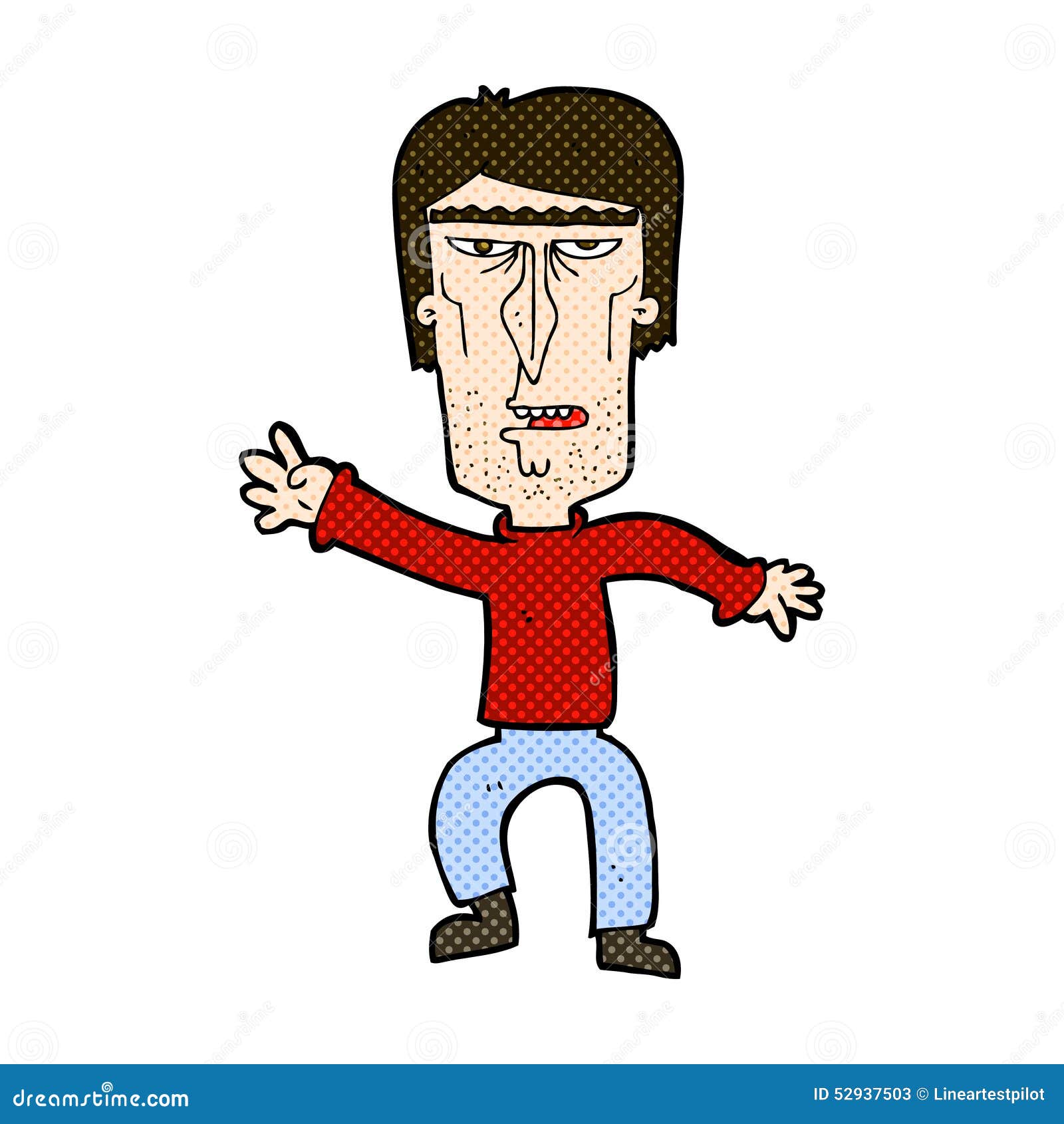 Comic Cartoon Angry Man Waving Warning Stock Illustration ...