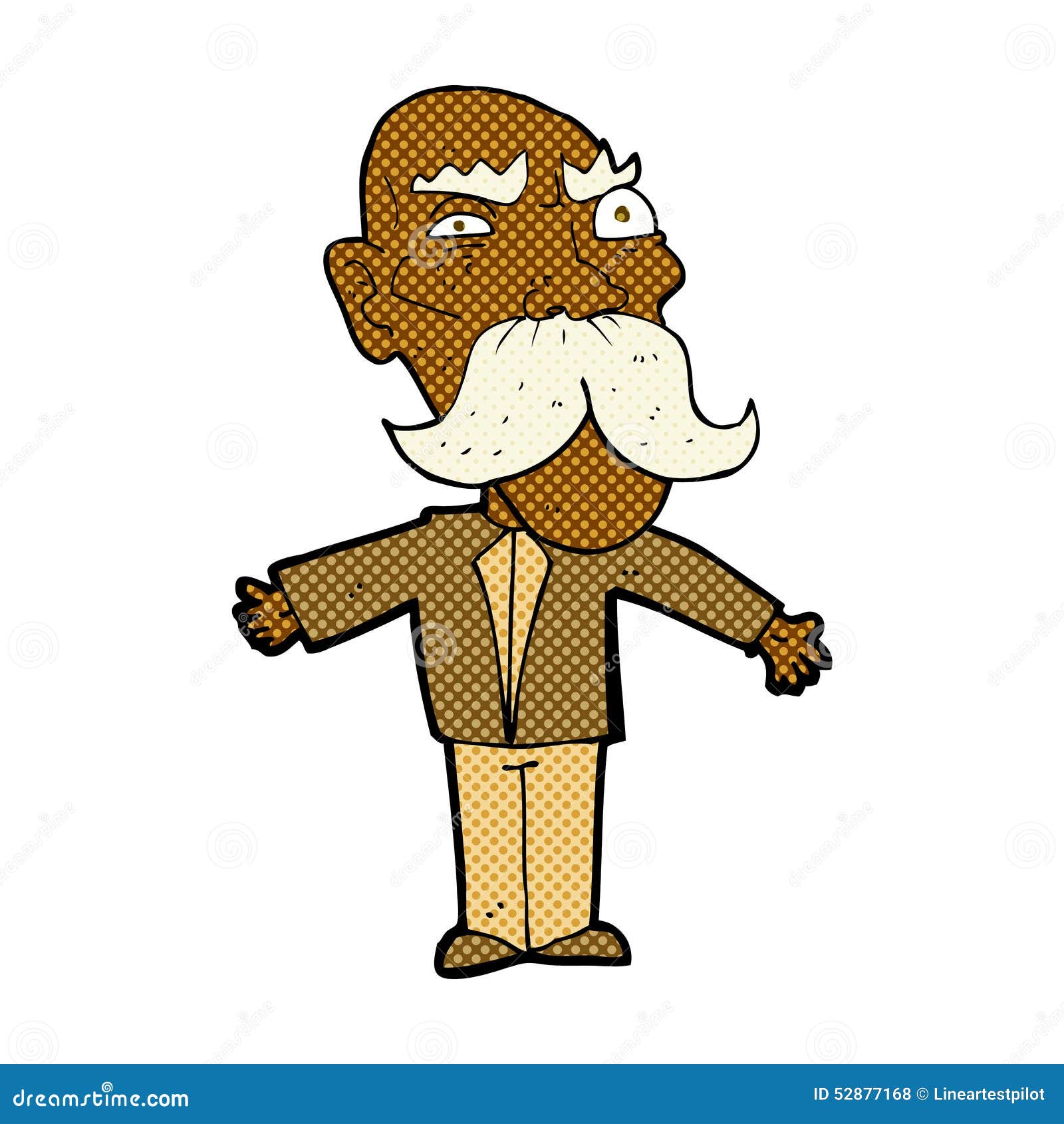 Comic Cartoon Angry Old Man Stock Illustration - Illustration of ...