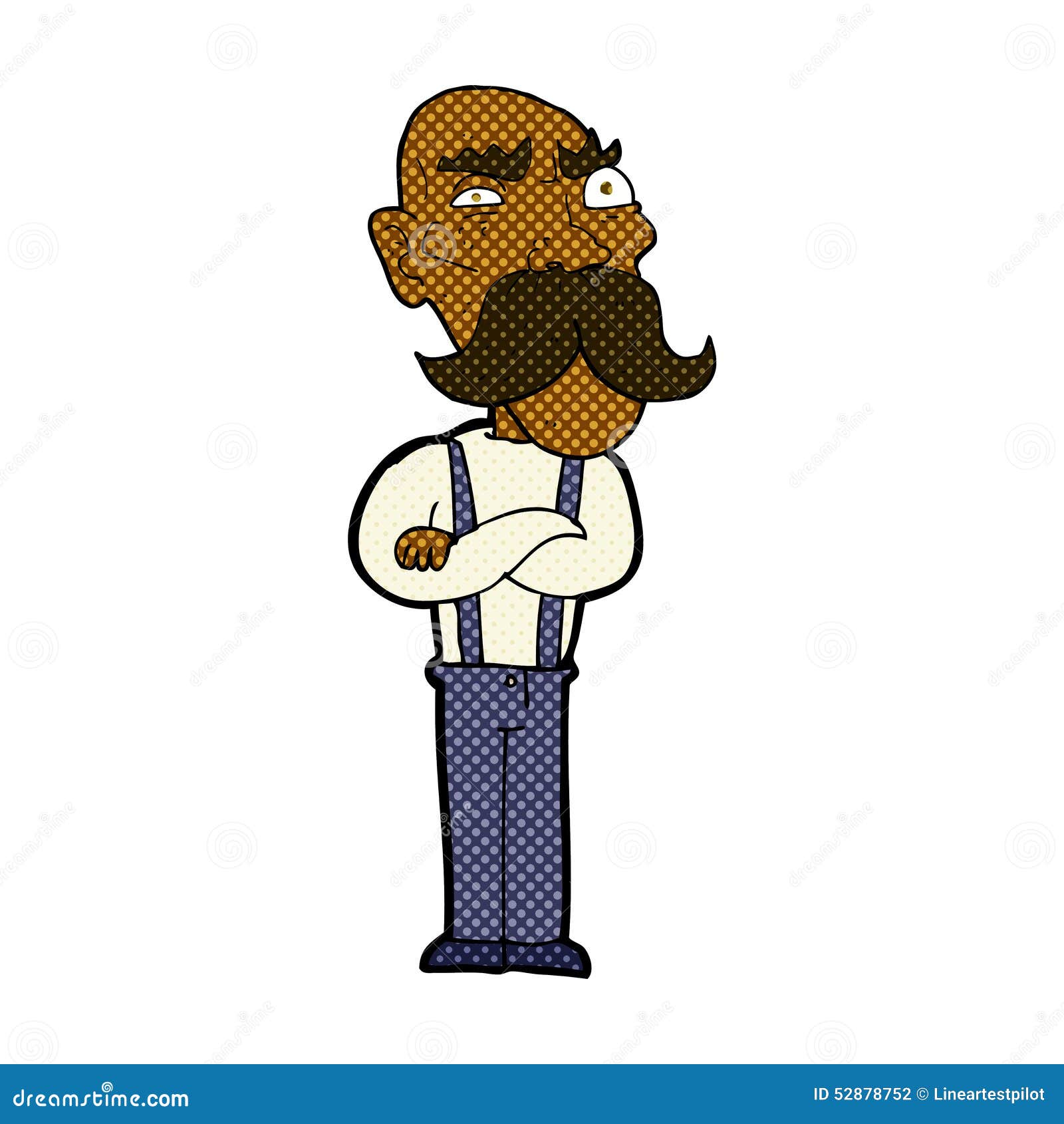 Comic Cartoon Angry Old Man Stock Illustration - Illustration of hand ...