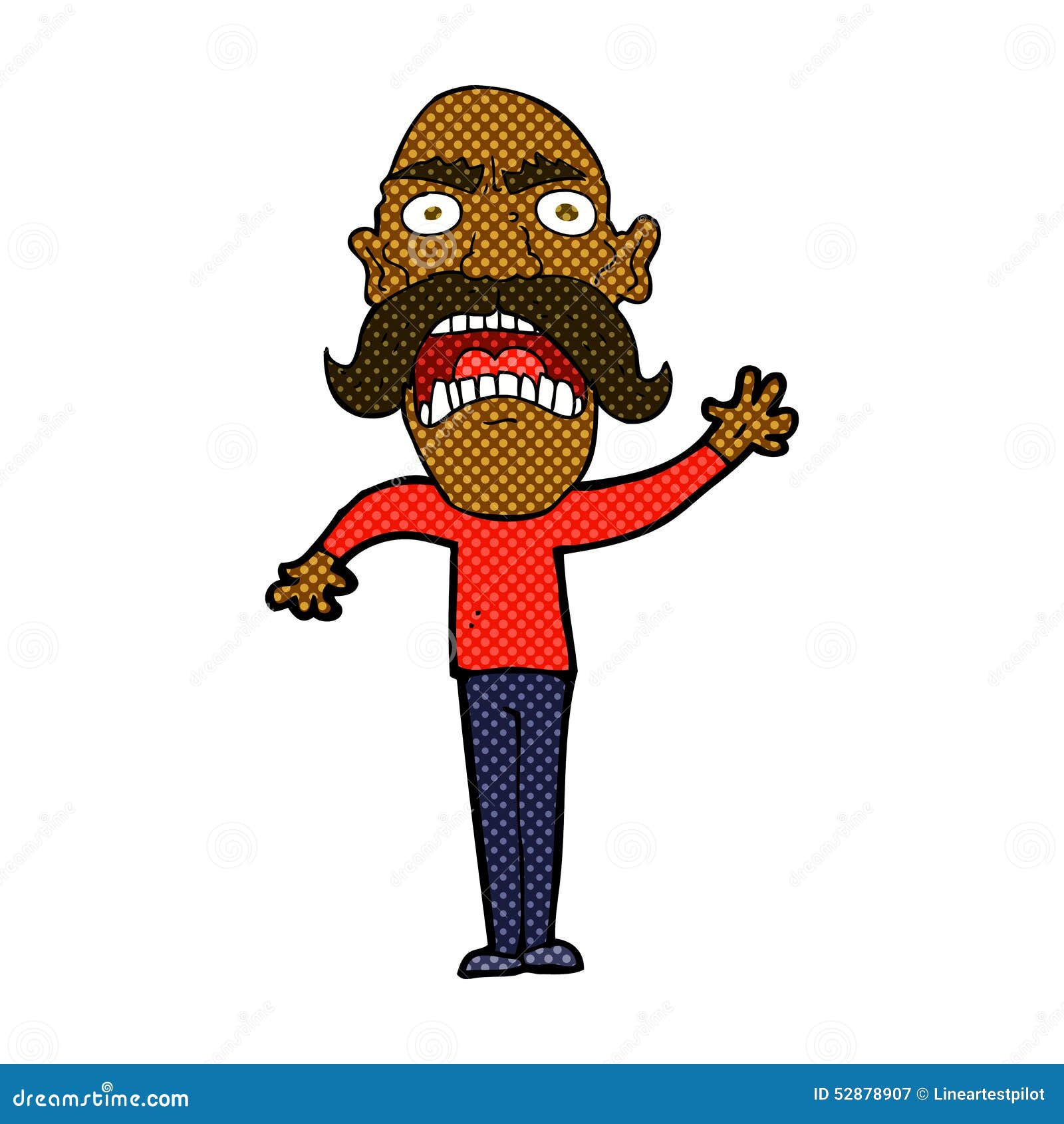 Comic Cartoon Angry Old Man Stock Illustration - Illustration of drawn ...