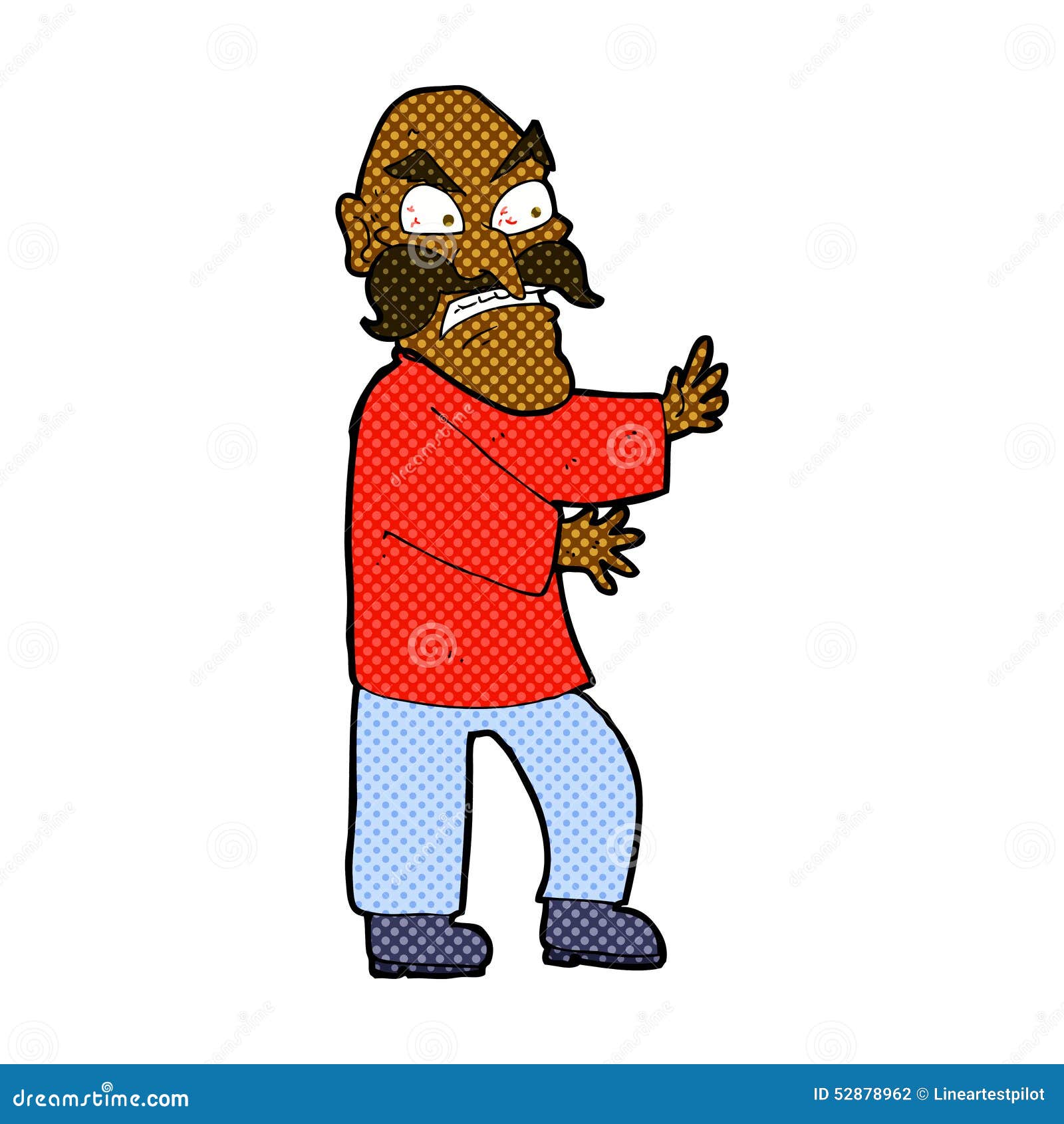 Comic Cartoon Angry Old Man Stock Illustration - Illustration of male ...