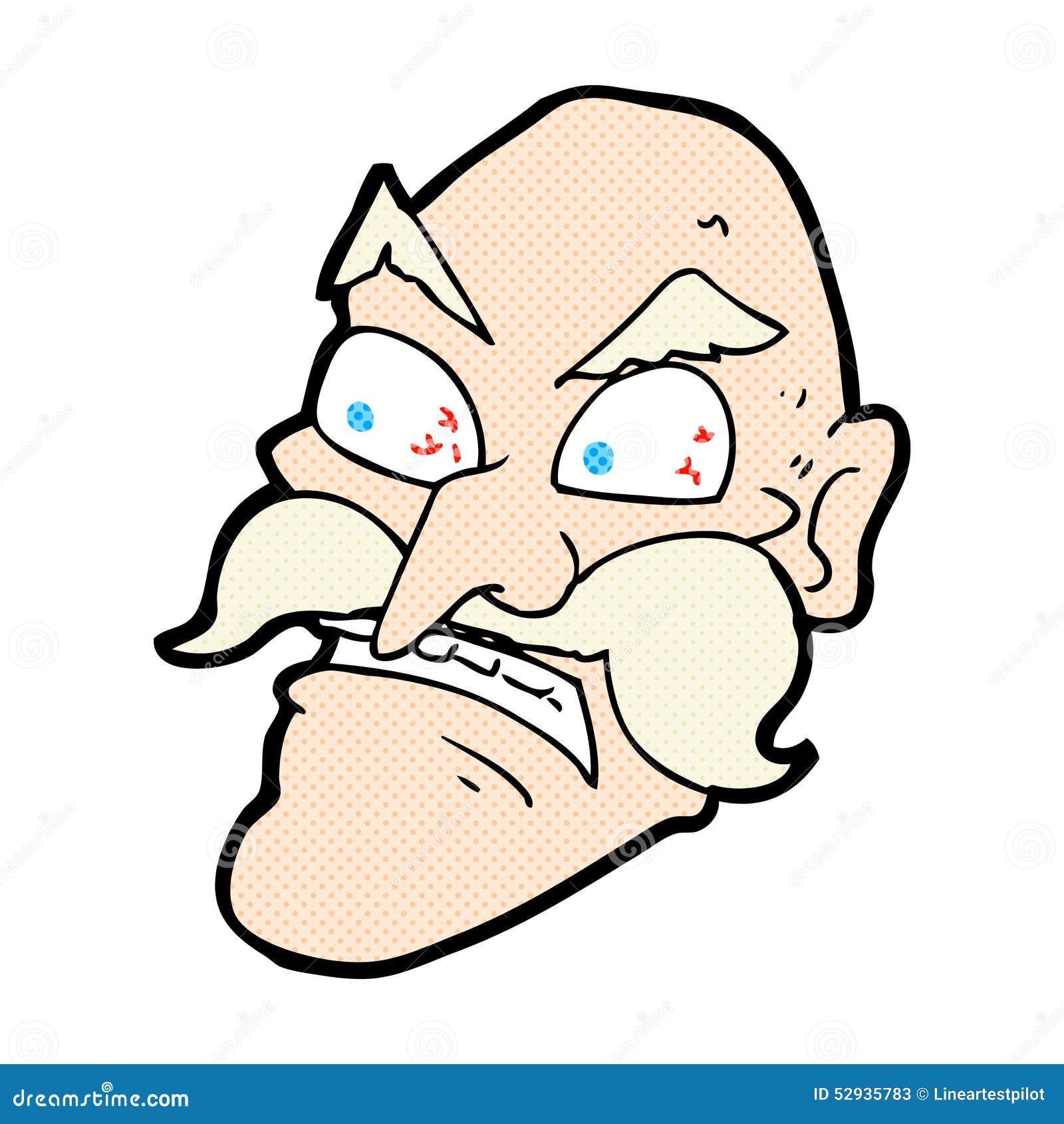 Comic Cartoon Angry Old Man Stock Illustration - Illustration of face ...