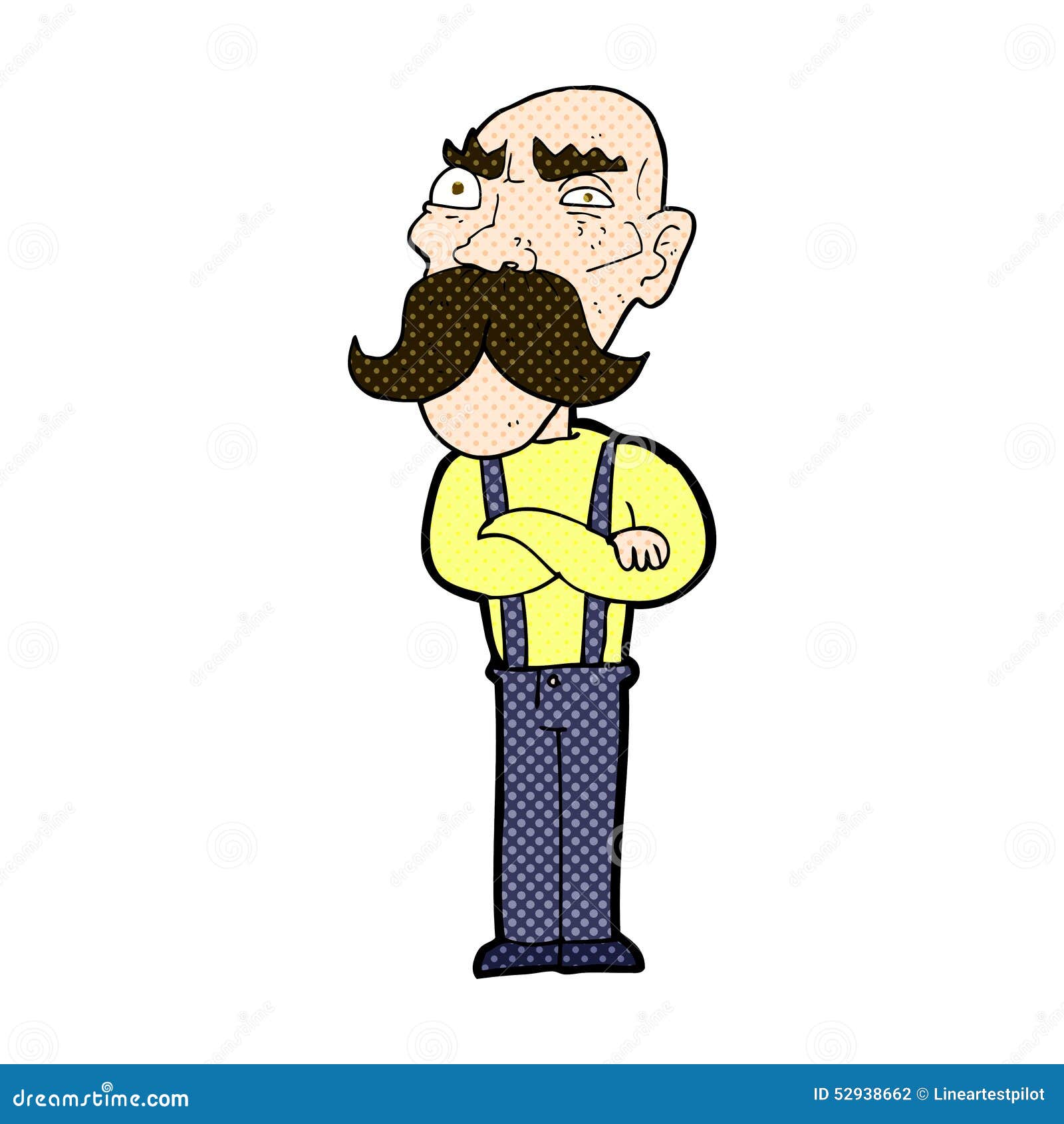Comic Cartoon Angry Old Man Stock Illustration - Illustration of ...