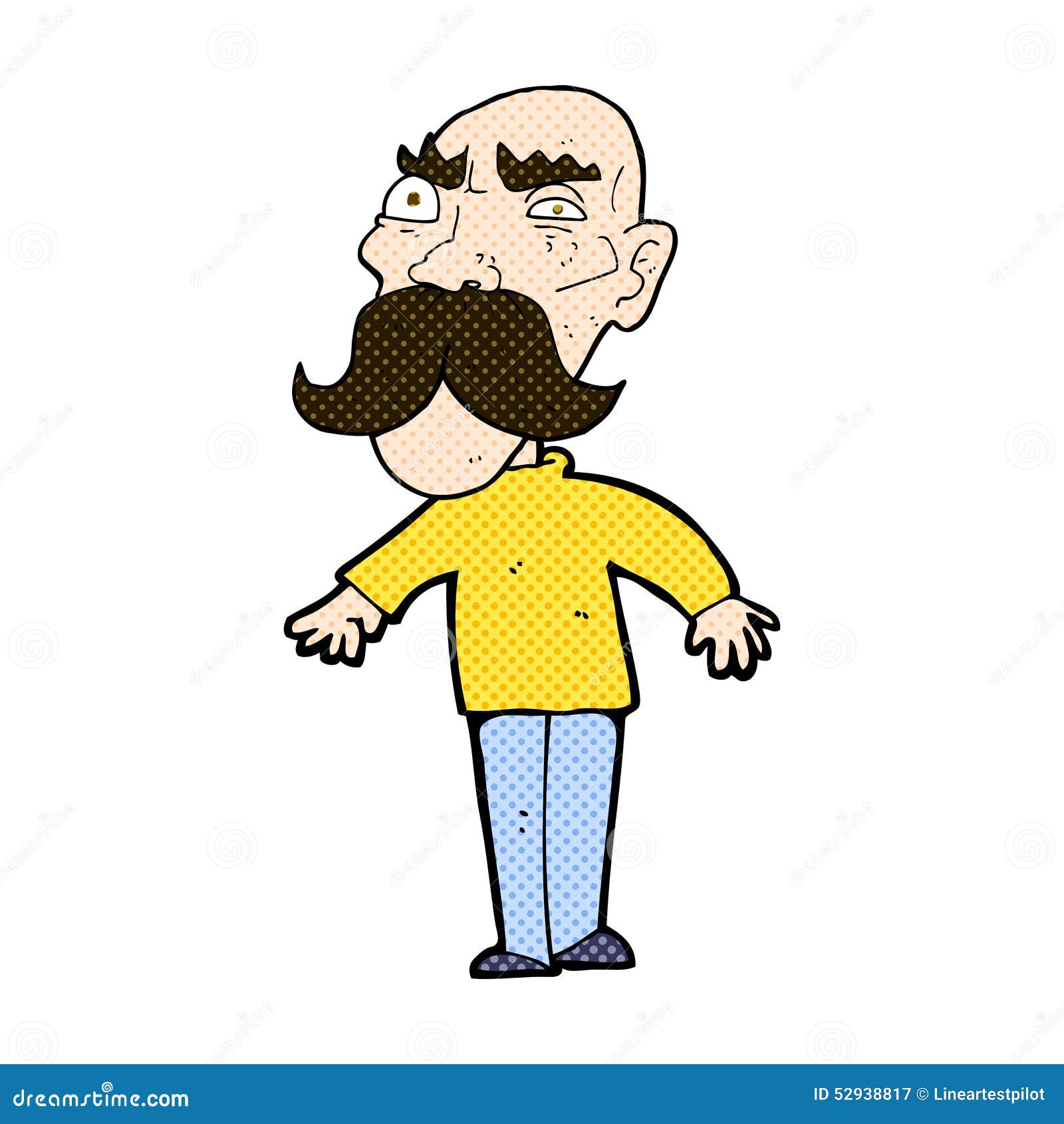 Comic Cartoon Angry Old Man Stock Illustration - Illustration of ...