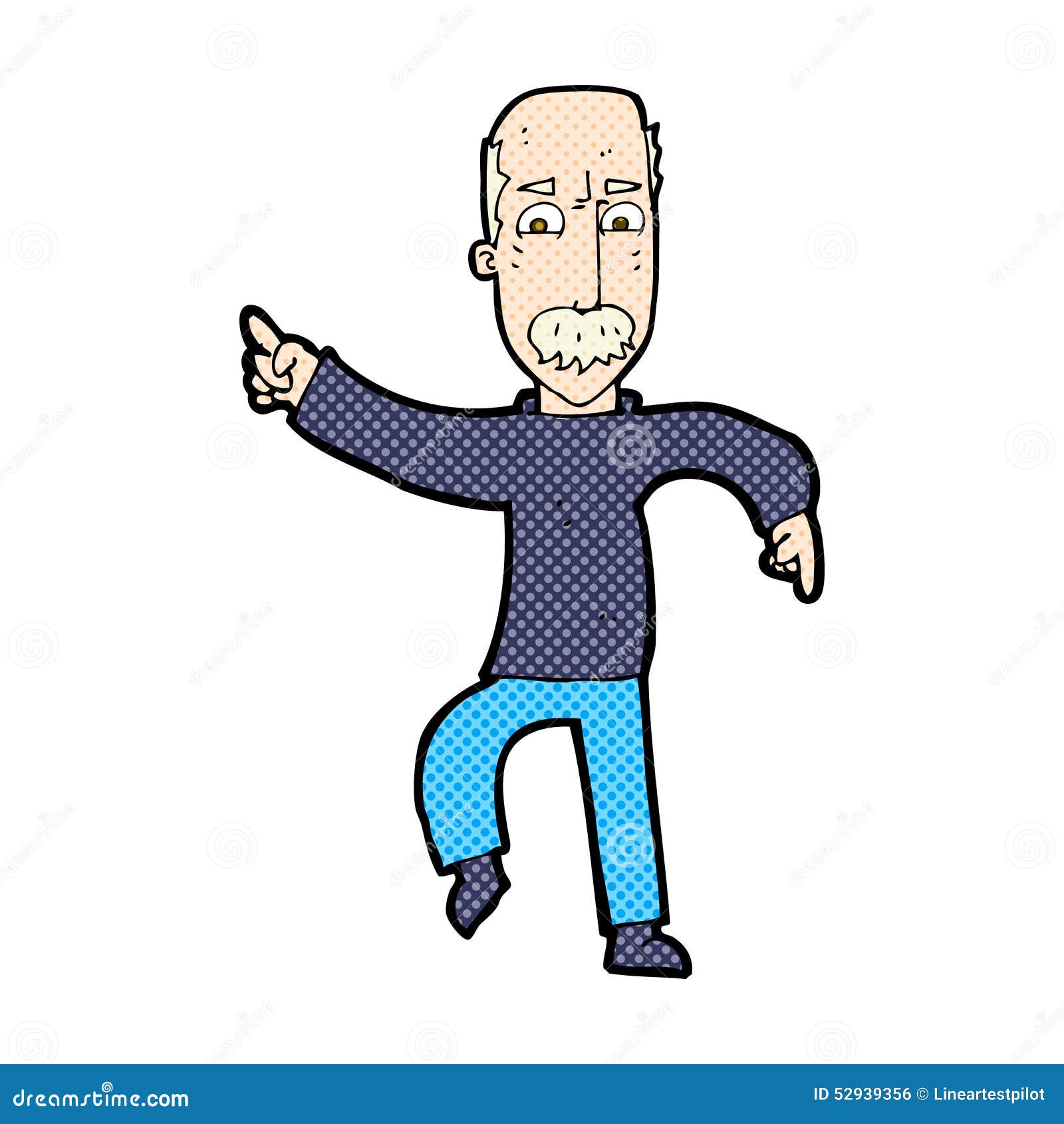Comic Cartoon Angry Old Man Stock Illustration - Illustration of silly ...