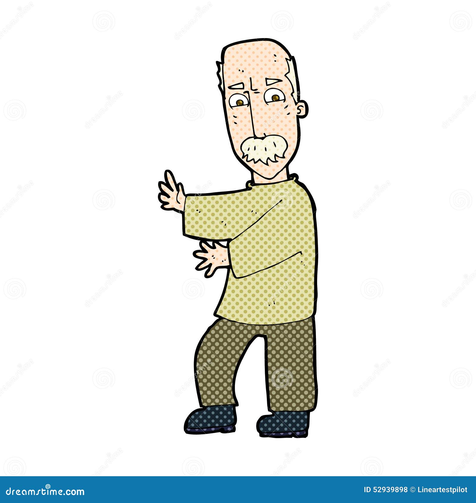 Comic Cartoon Angry Old Man Stock Illustration - Illustration of ...