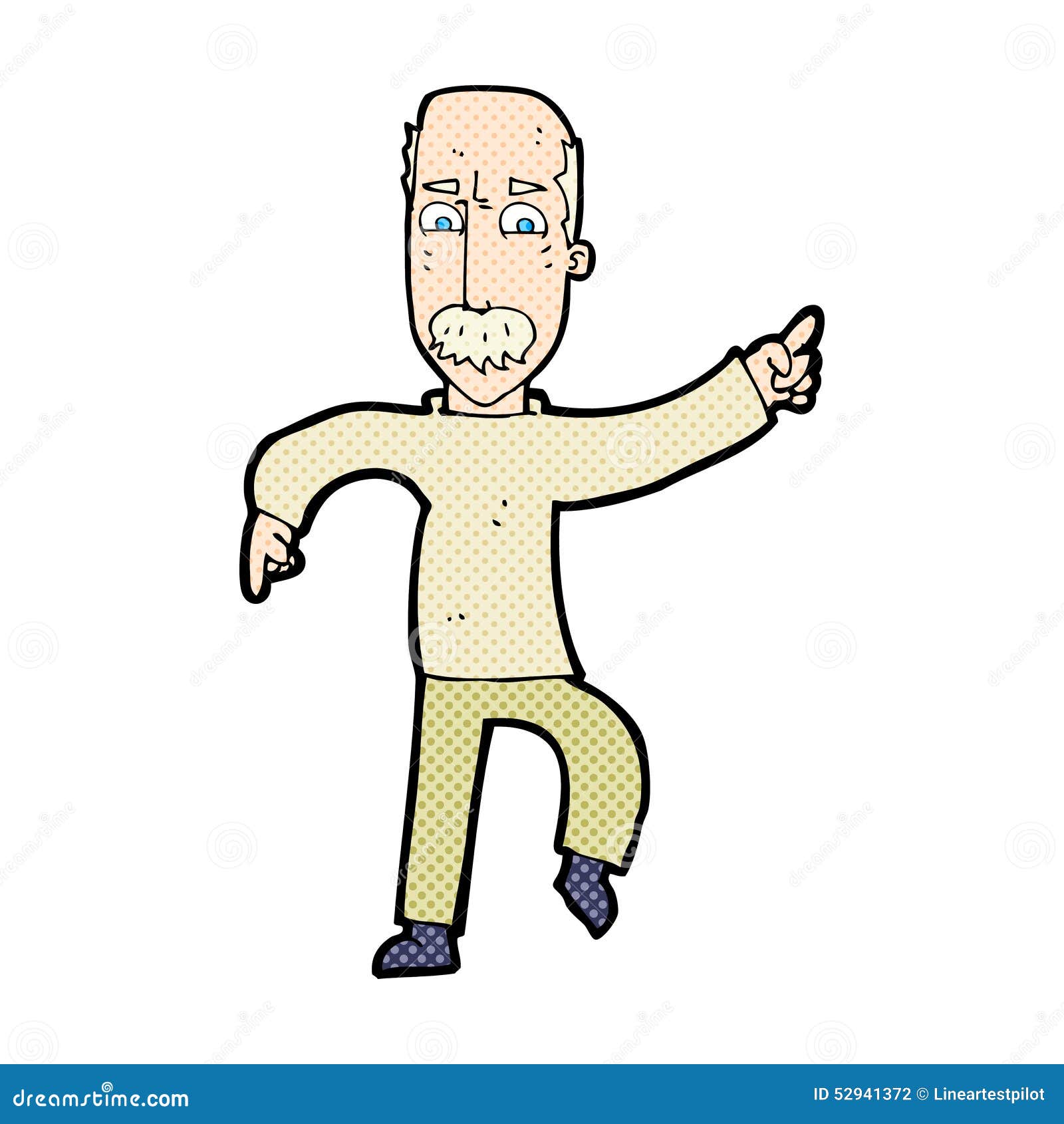 Comic Cartoon Angry Old Man Stock Illustration - Illustration of ...