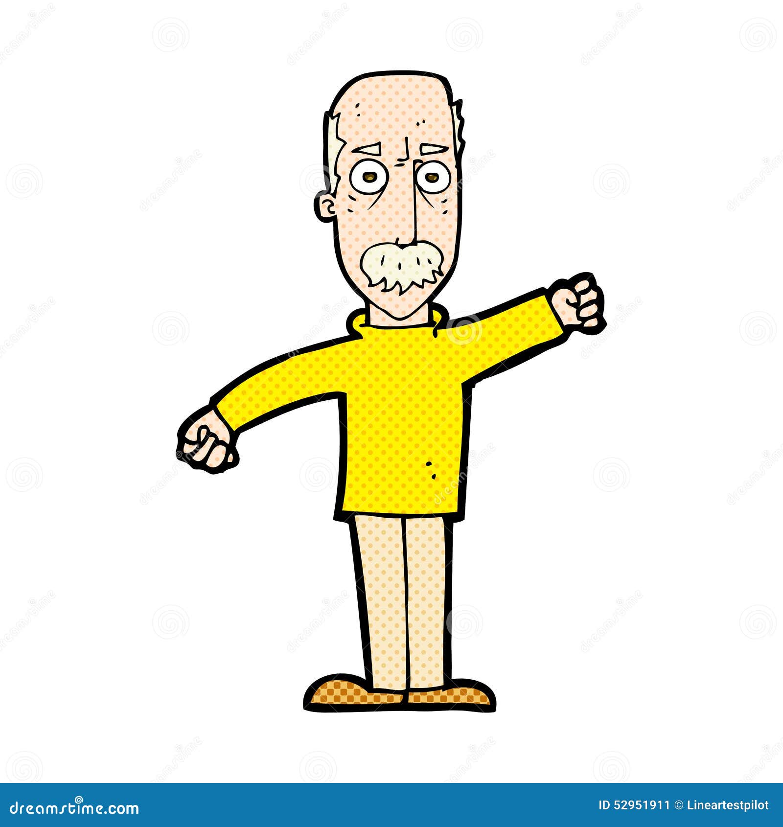 Comic Cartoon Angry Old Man Stock Illustration - Illustration of comic ...