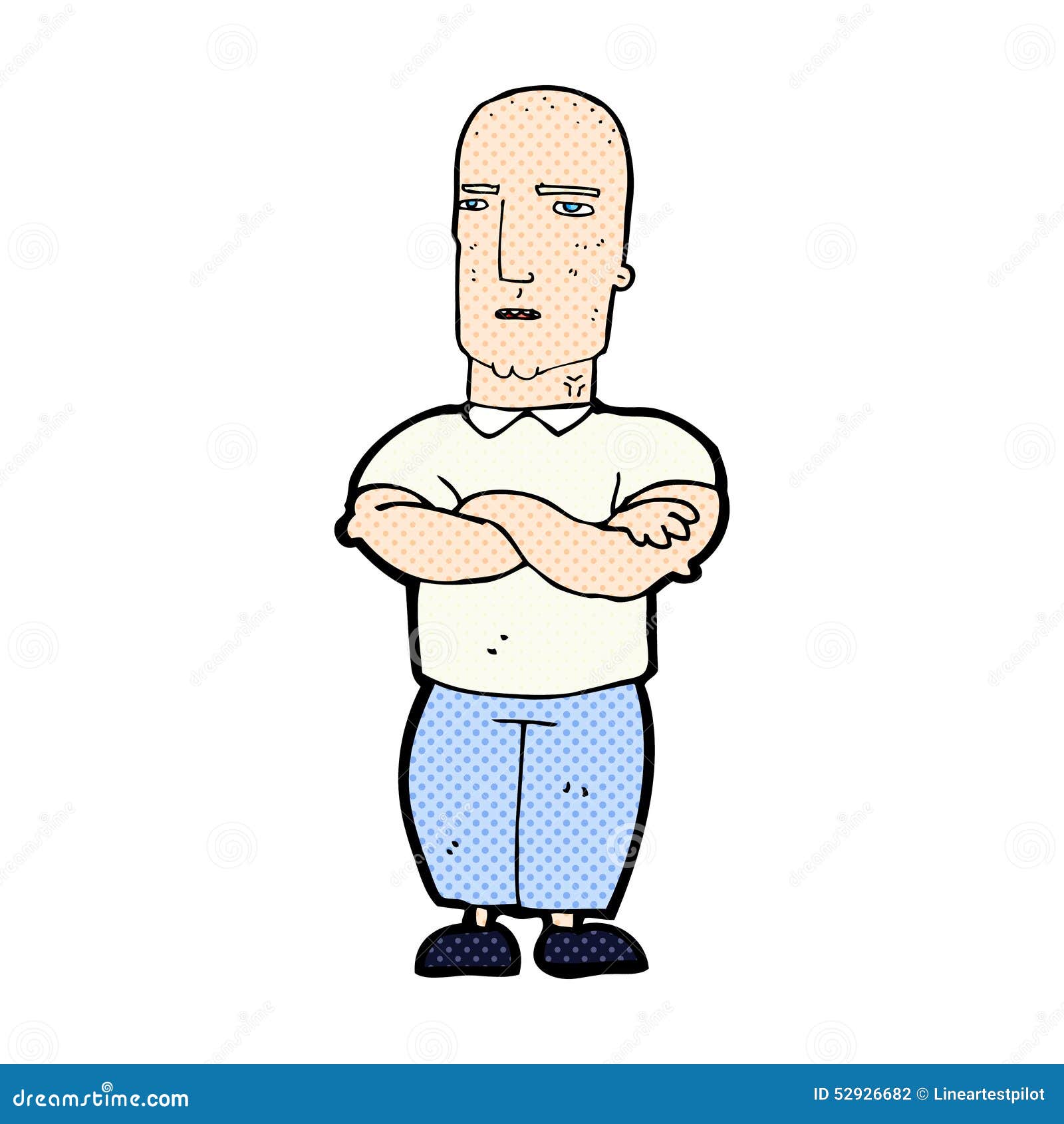 Comic Cartoon Annoyed Bald Man Stock Illustration - Illustration of ...