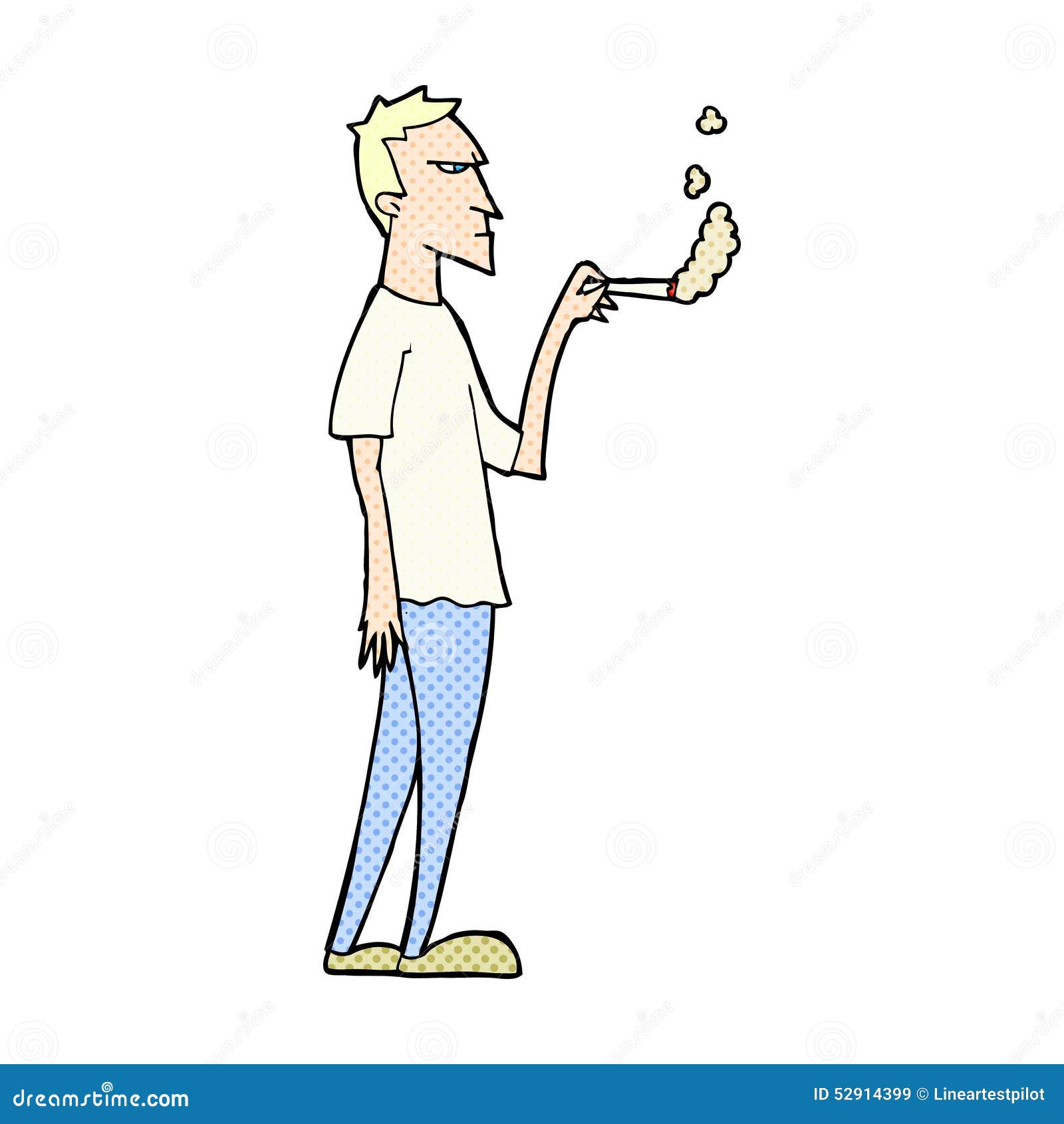 Comic Cartoon Annoyed Smoker Stock Illustration - Illustration of male ...