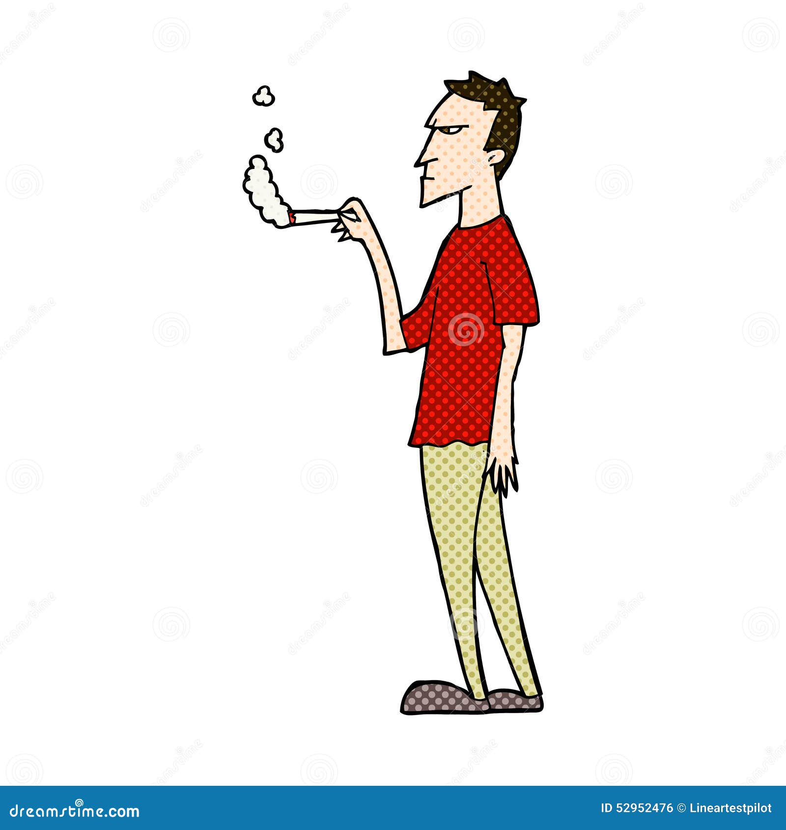 Comic Cartoon Annoyed Smoker Stock Illustration - Illustration of ...