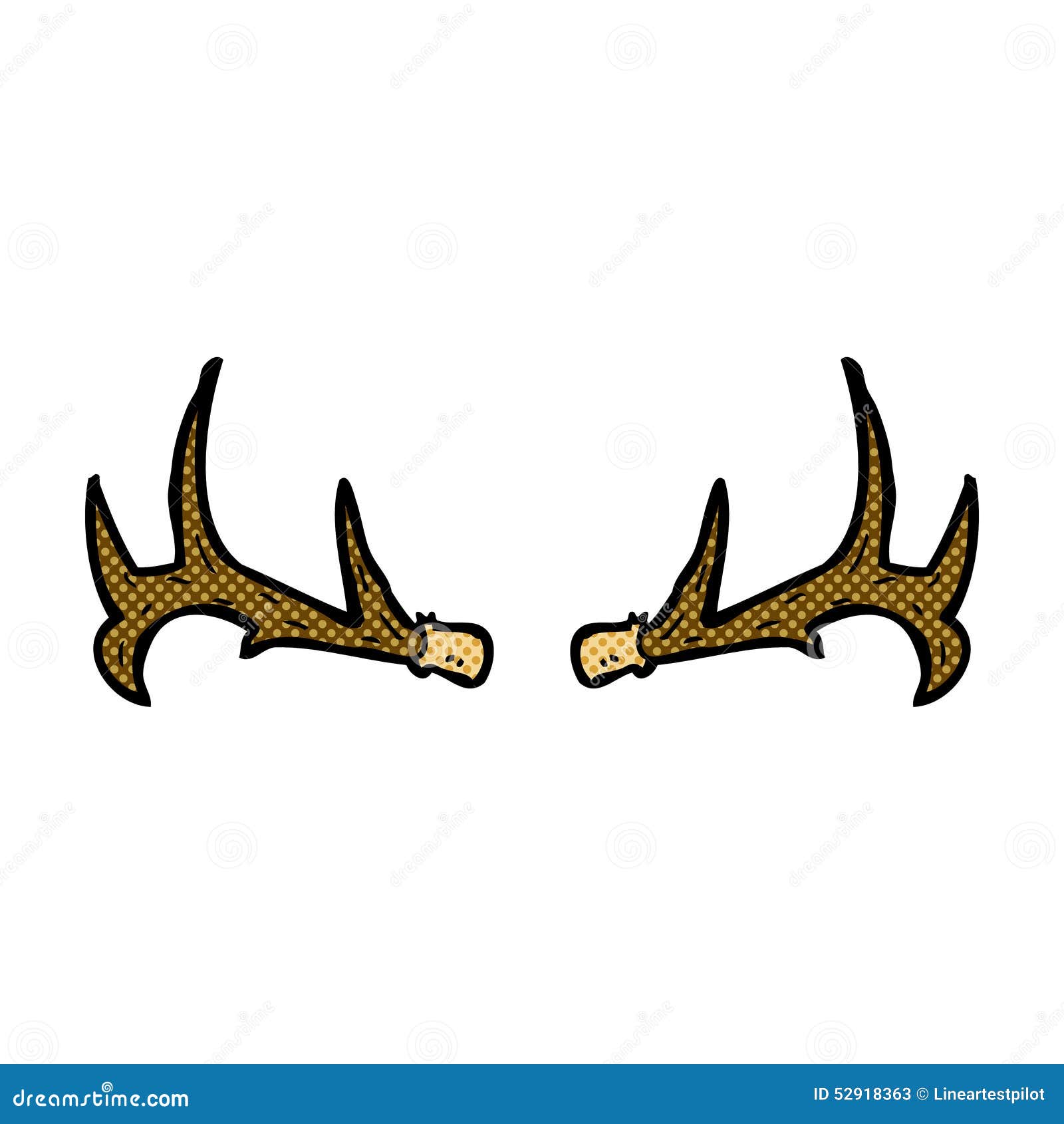 Comic cartoon antlers stock illustration. Illustration of quirky - 52918363