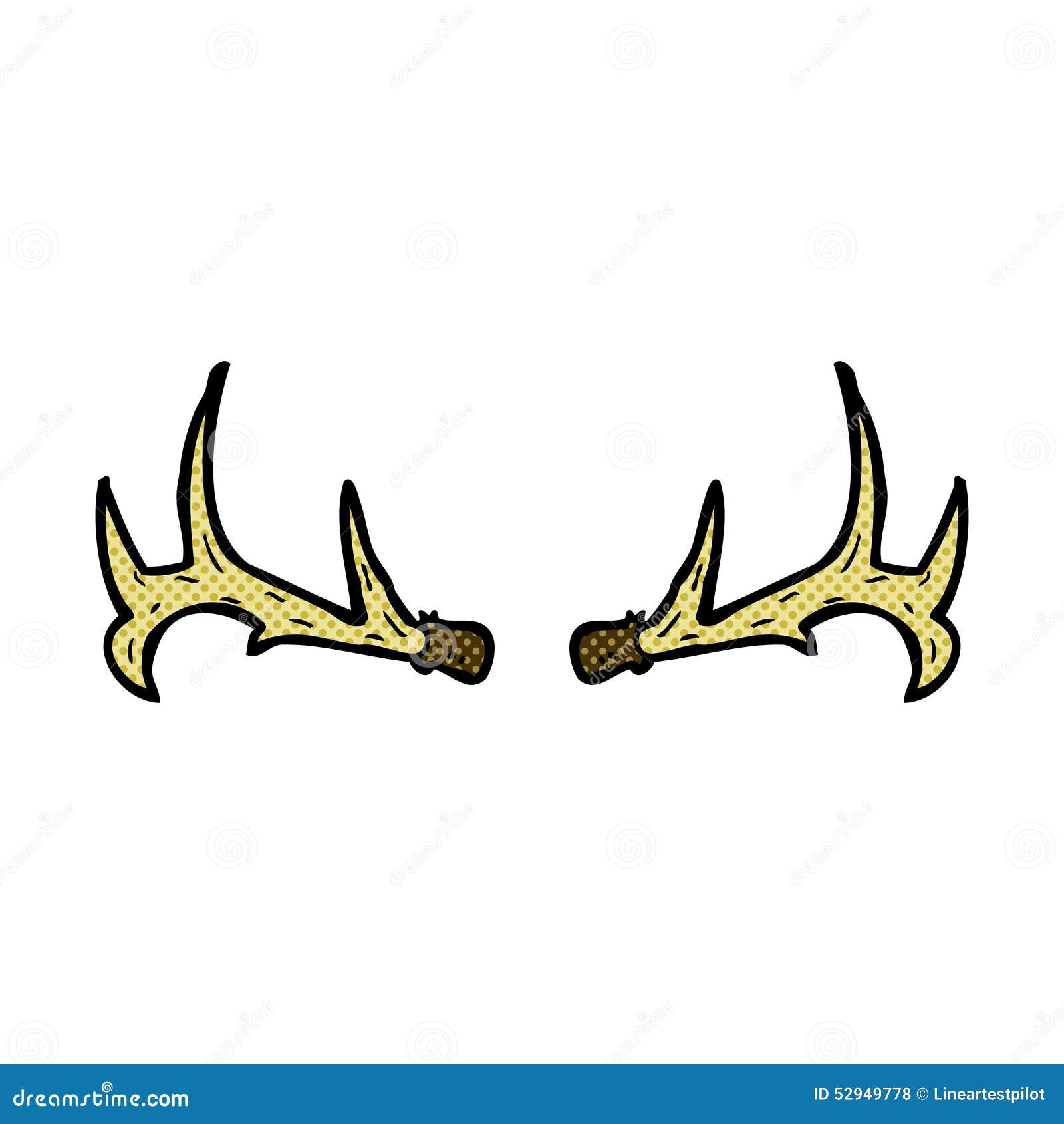 Comic cartoon antlers stock illustration. Illustration of silly - 52949778