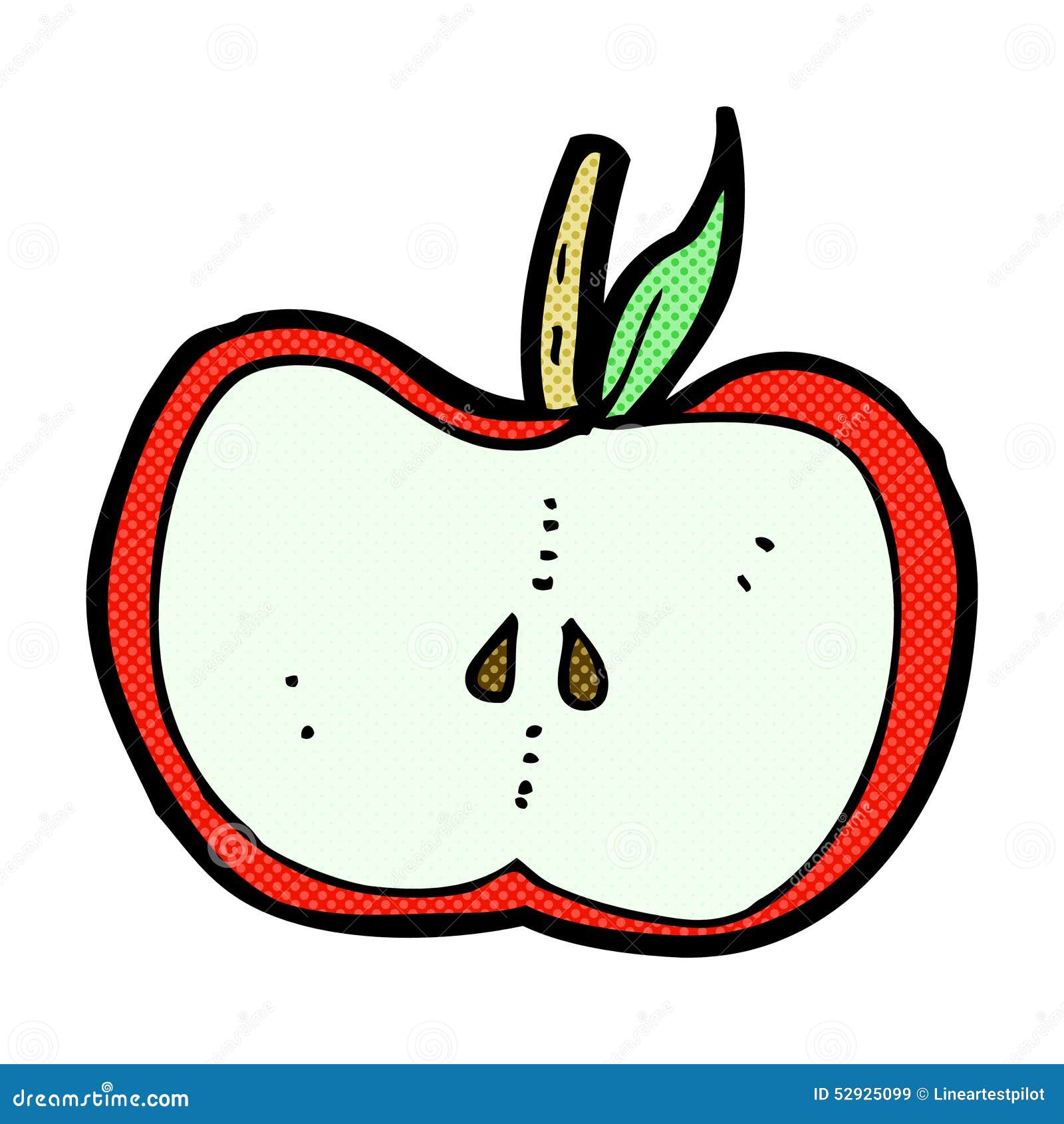 Comic cartoon apple half stock illustration. Illustration of simple ...