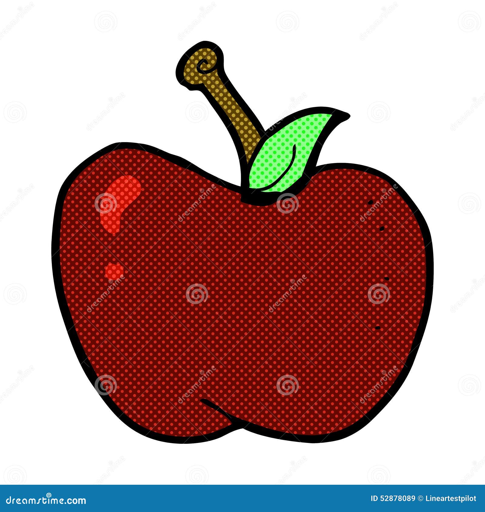 Comic cartoon apple stock illustration. Illustration of silly - 52878089