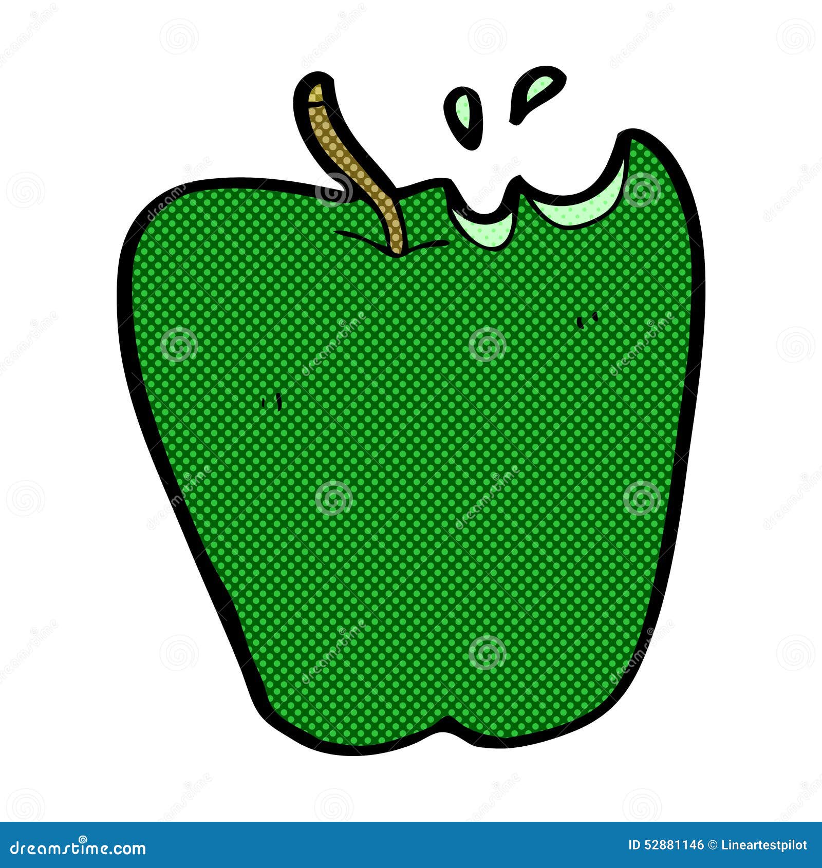 Comic cartoon apple stock illustration. Illustration of style - 52881146