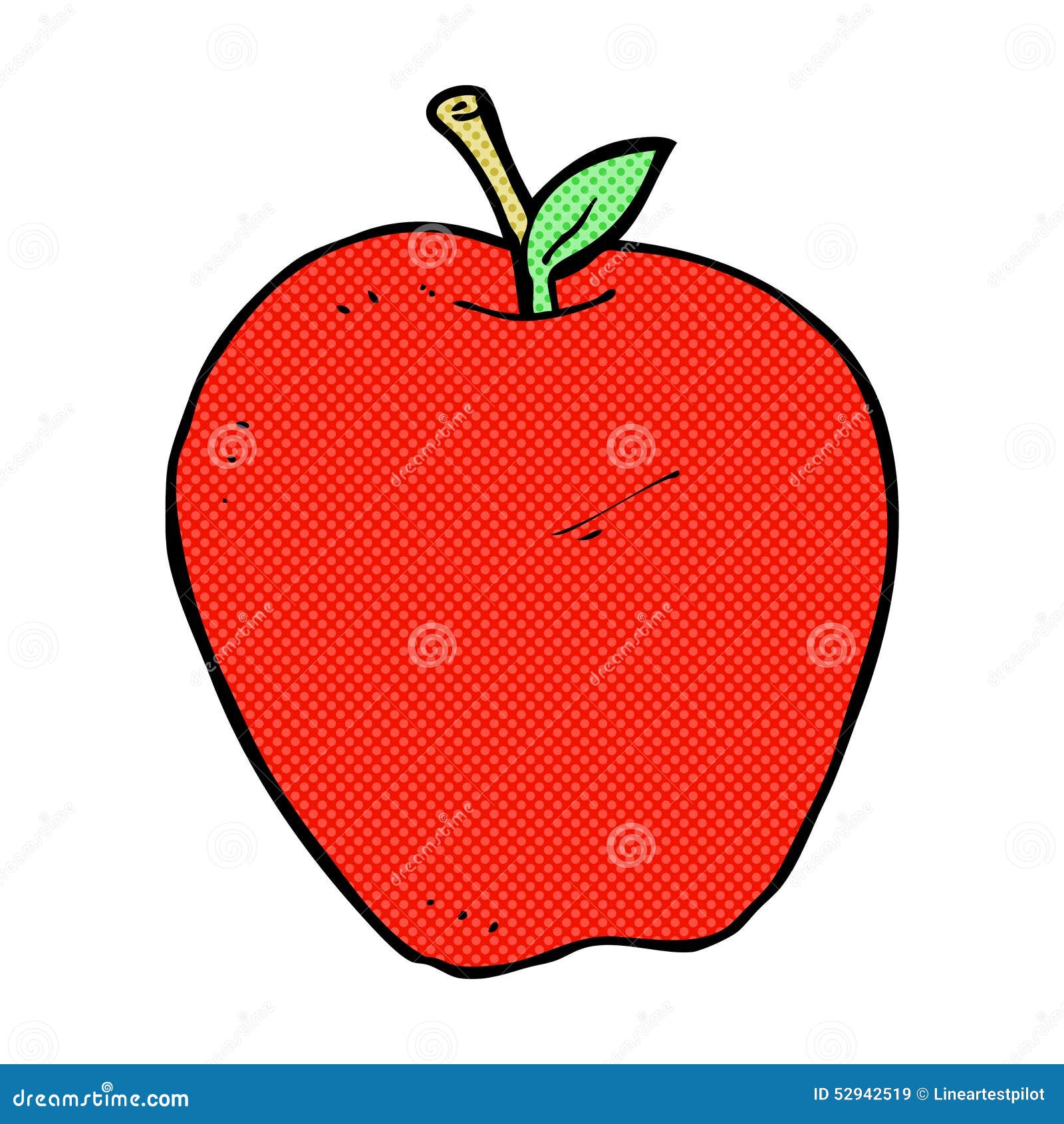 Comic cartoon apple stock illustration. Illustration of cute - 52942519
