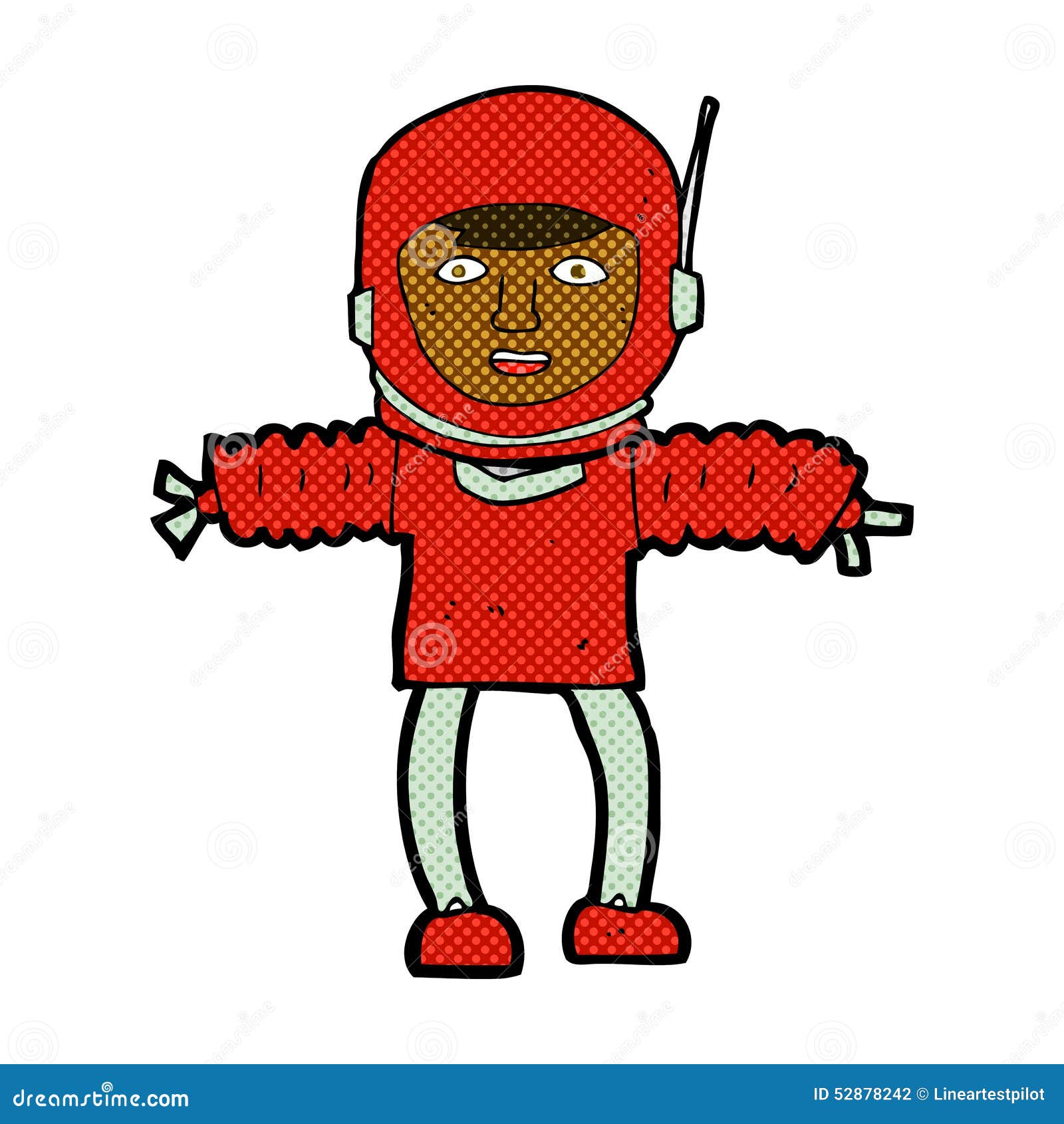 Comic cartoon astronaught stock illustration. Illustration of book ...