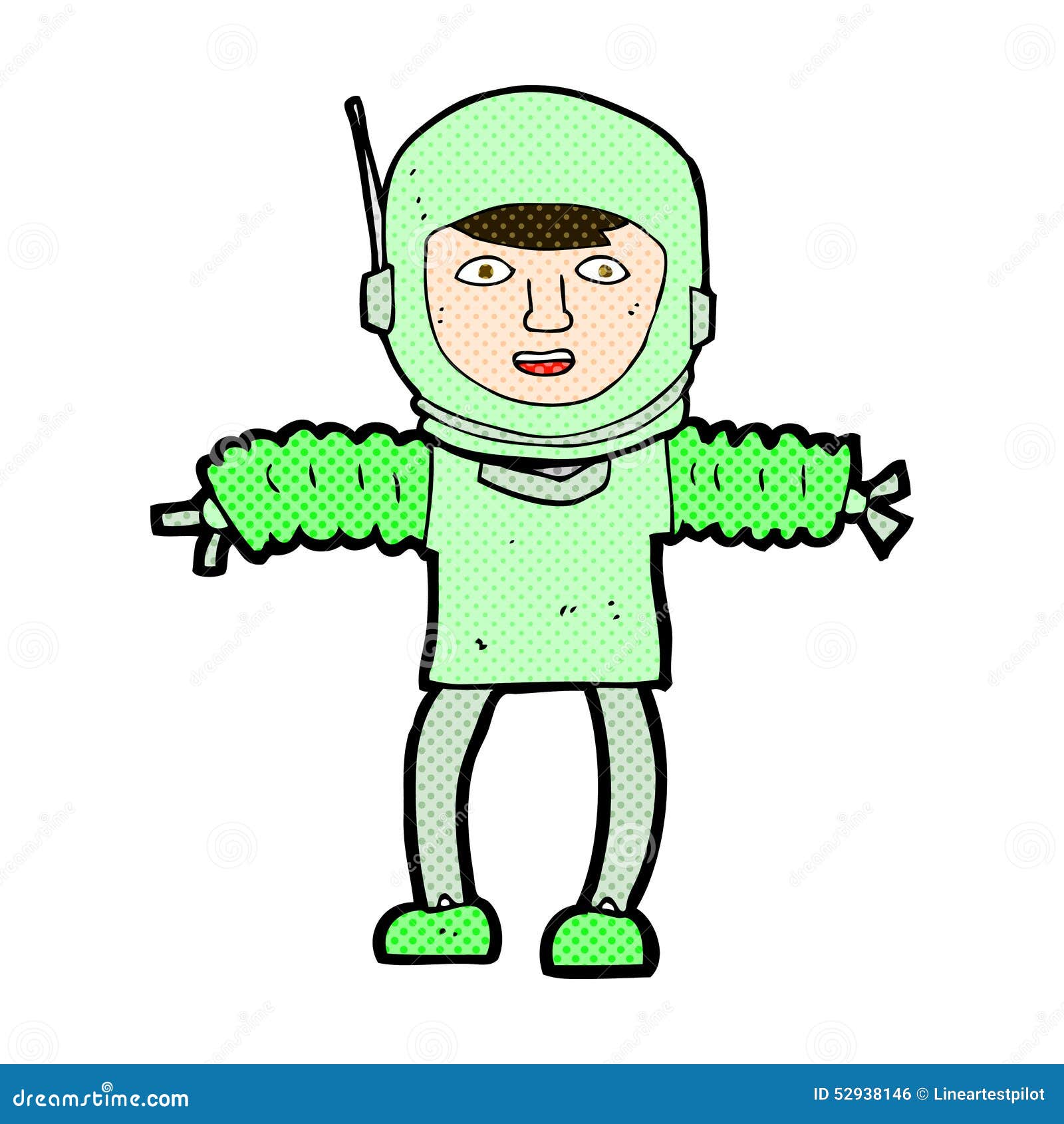 Comic cartoon astronaught stock illustration. Illustration of doodle ...
