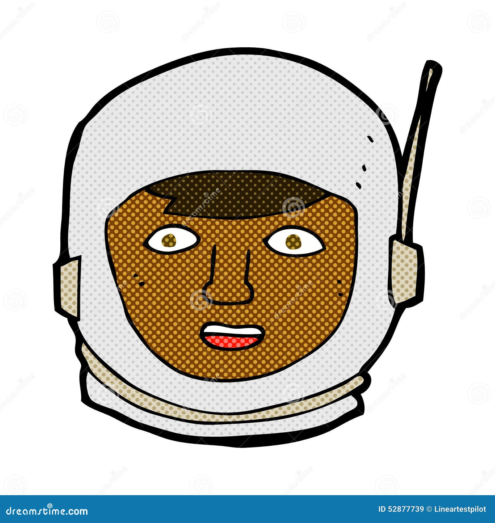 Comic Cartoon Astronaut Head Stock Illustration - Illustration of print ...