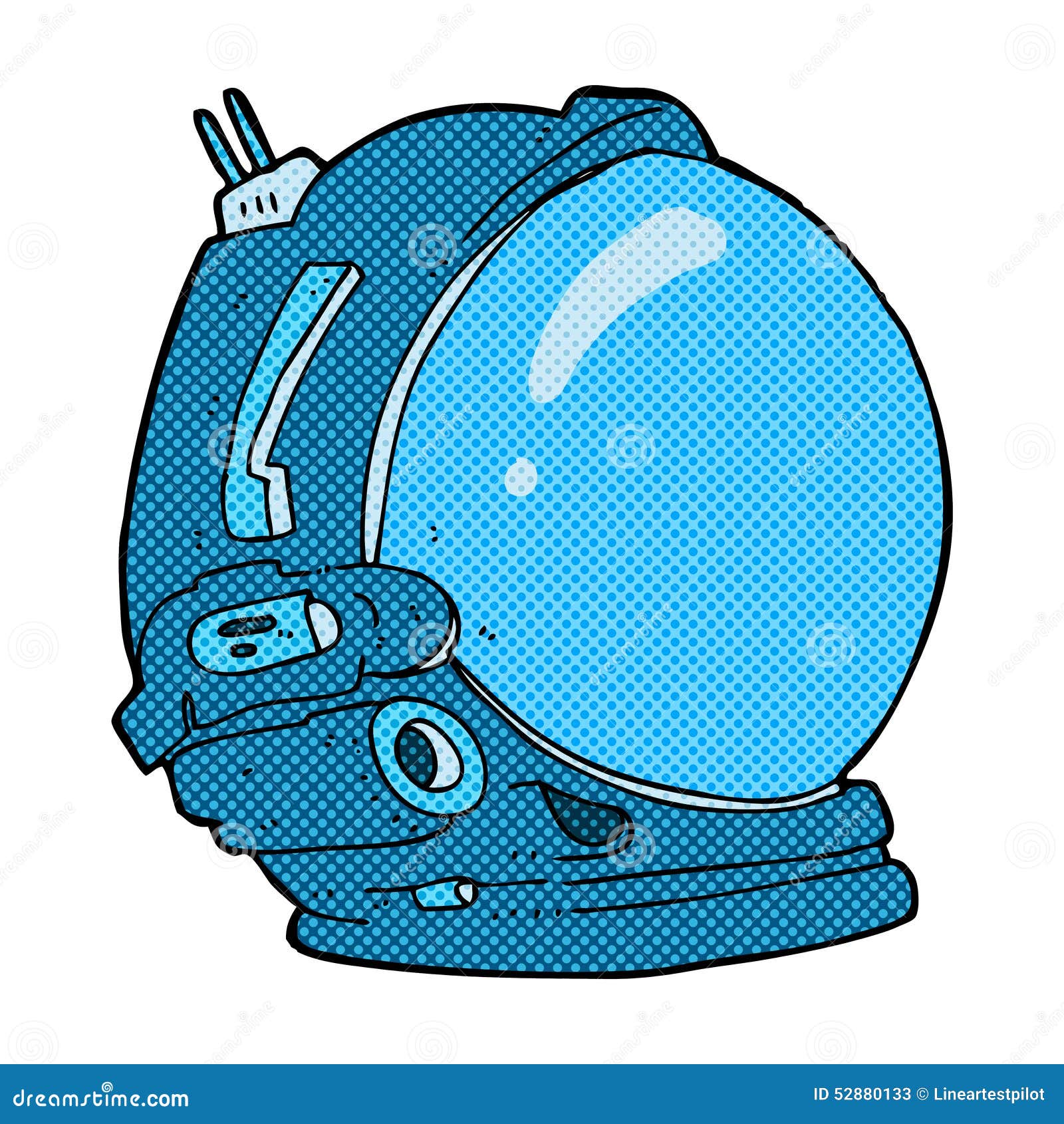 Comic Cartoon Astronaut Helmet Stock Illustration - Illustration of ...