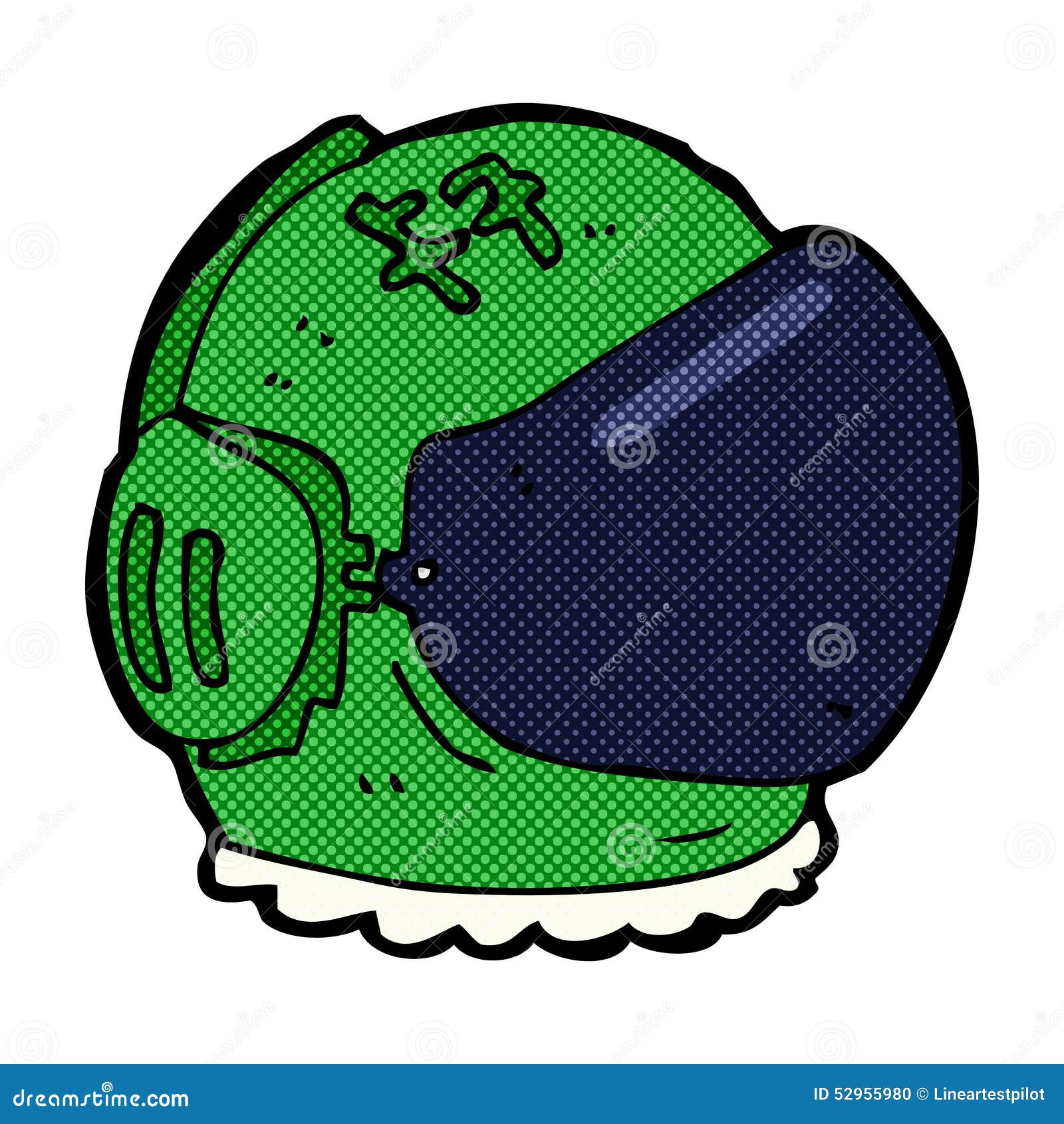 Comic Cartoon Astronaut Helmet Stock Illustration - Illustration of ...